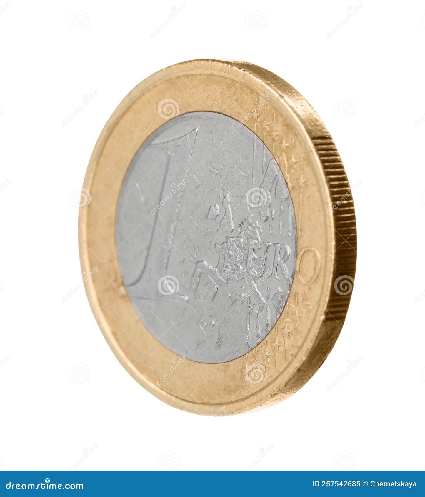 Moneda De Un Euro Brillante Aislada En Blanco Imagen de archivo ...
