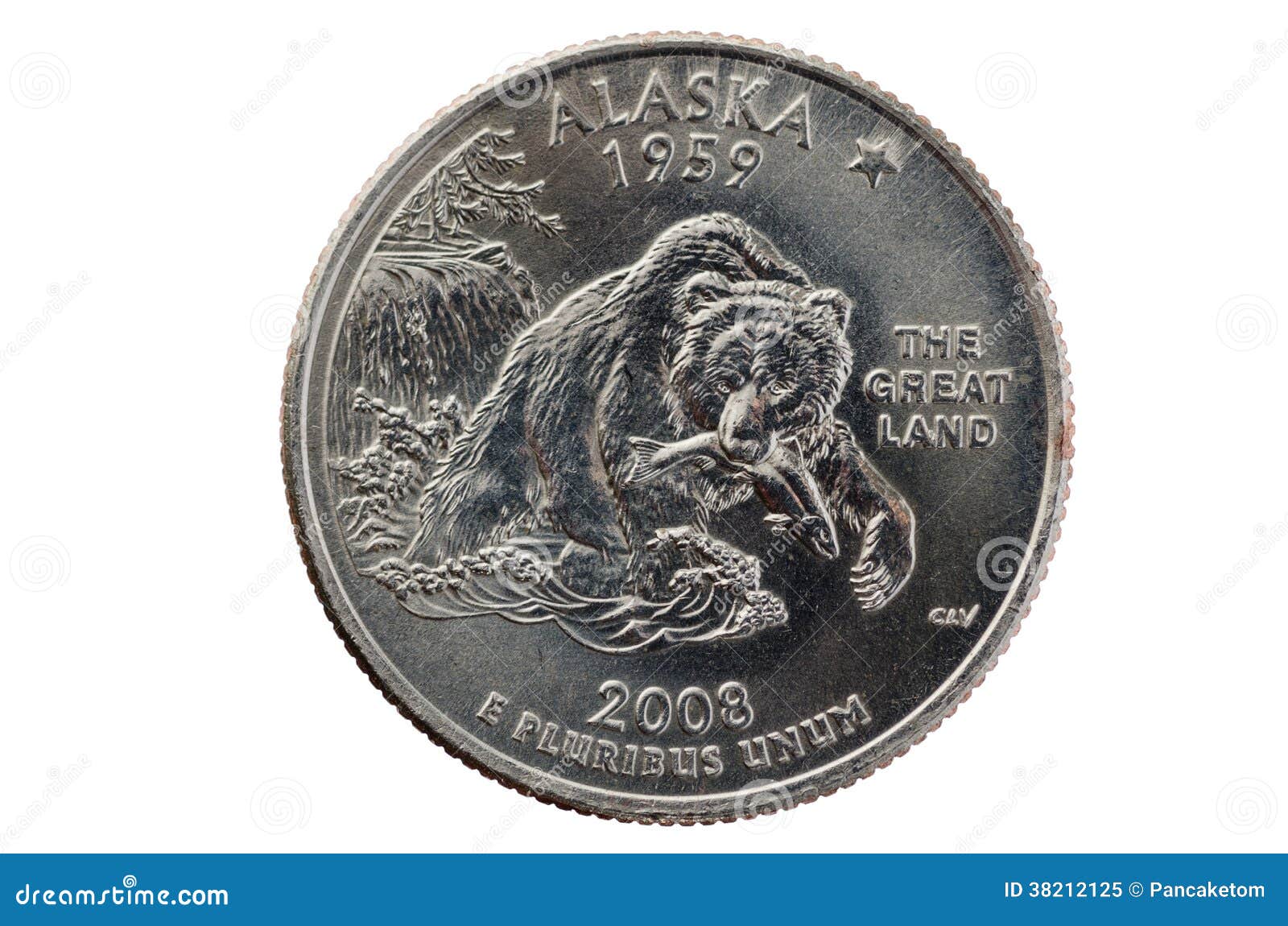 Moneda Del Cuarto Del Estado De Alaska Imagen de archivo - Imagen de ...