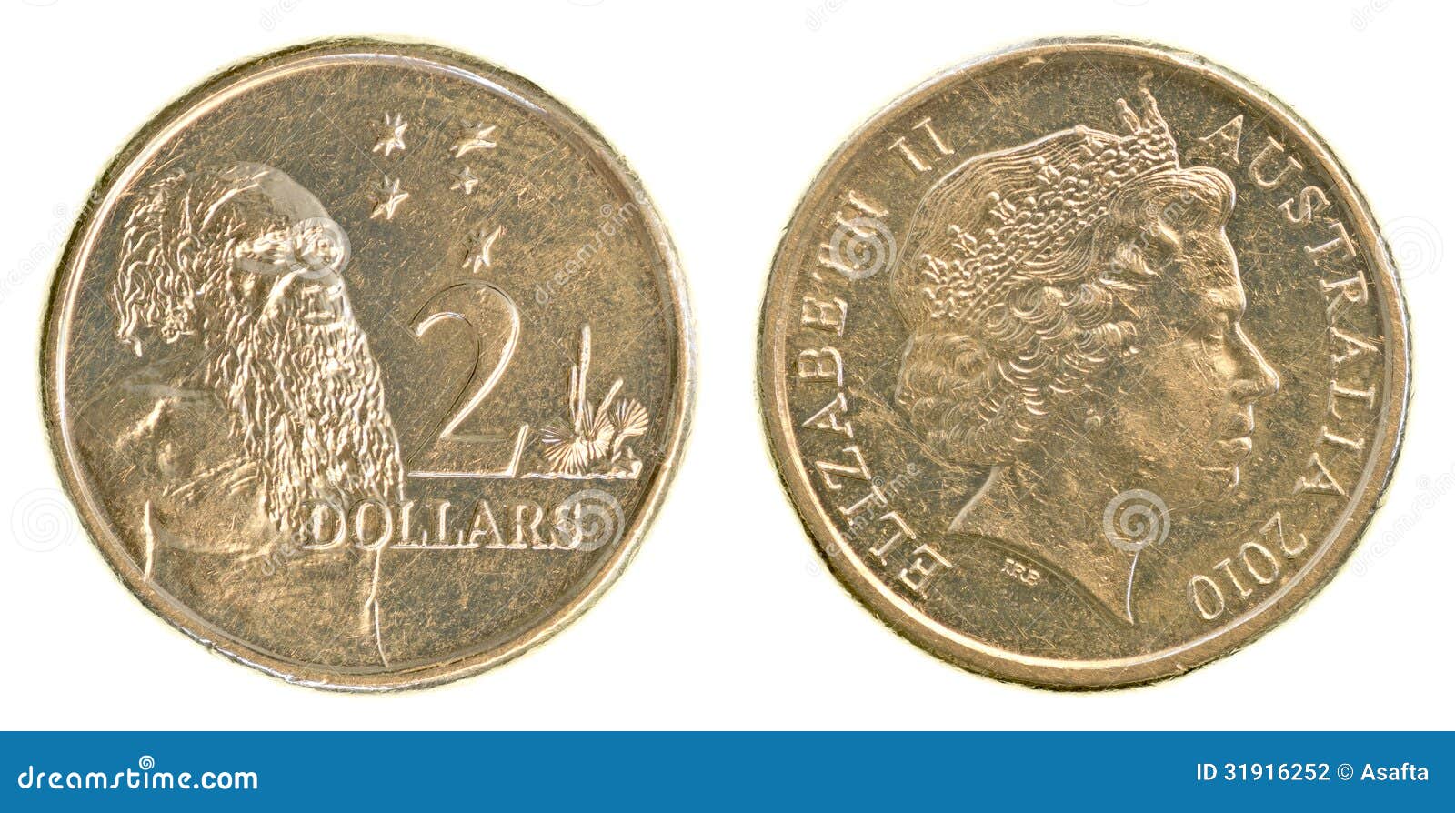 Moneda Del Dólar Australiano 2 Fotografía de archivo - Imagen: 31916252