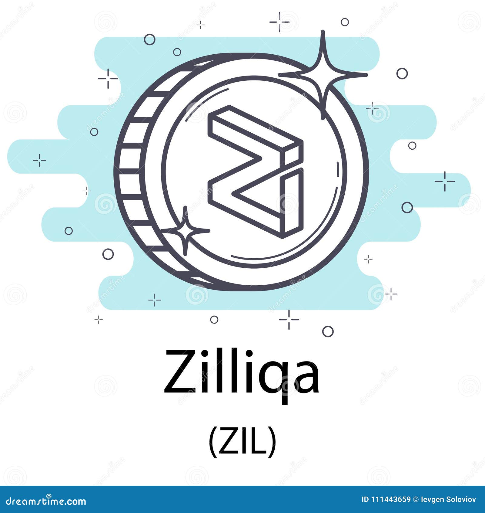 Moneda Del Esquema De Zilliqa Ilustración del Vector - Ilustración de ...
