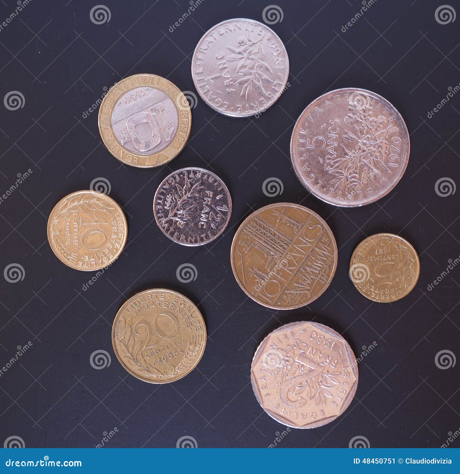 Moneda del franco francés imagen de archivo. Imagen de francos - 48450751