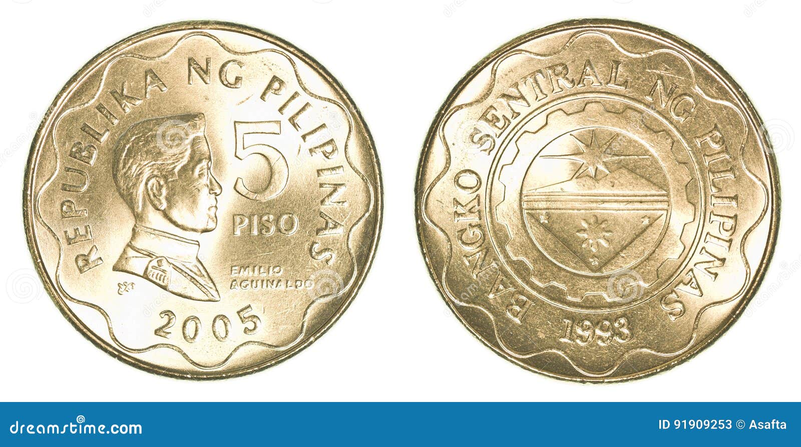 Moneda del Peso filipino 5 imagen de archivo. Imagen de finanzas - 91909253