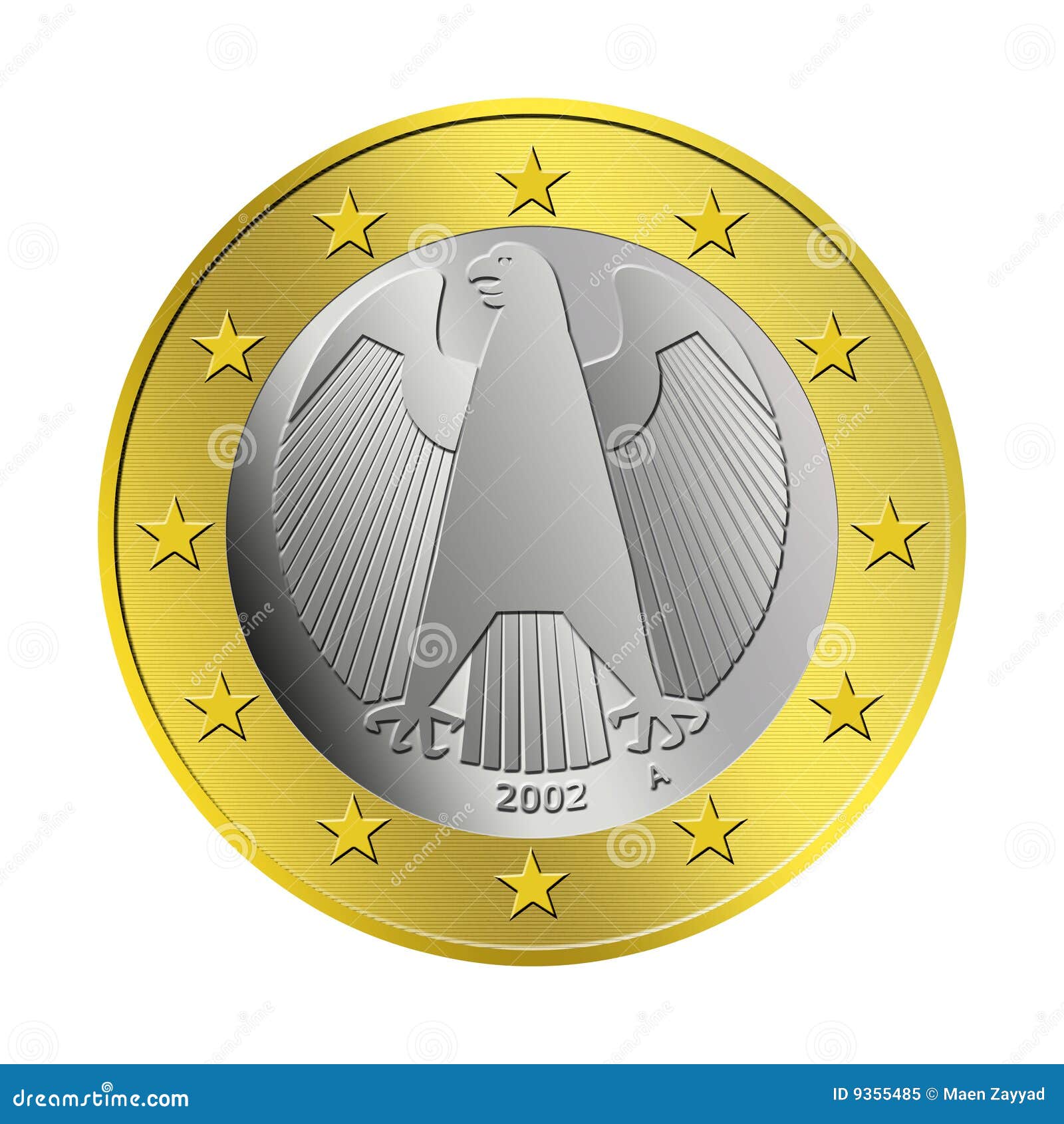 Moneda euro alemana stock de ilustración. Ilustración de finanzas - 9355485