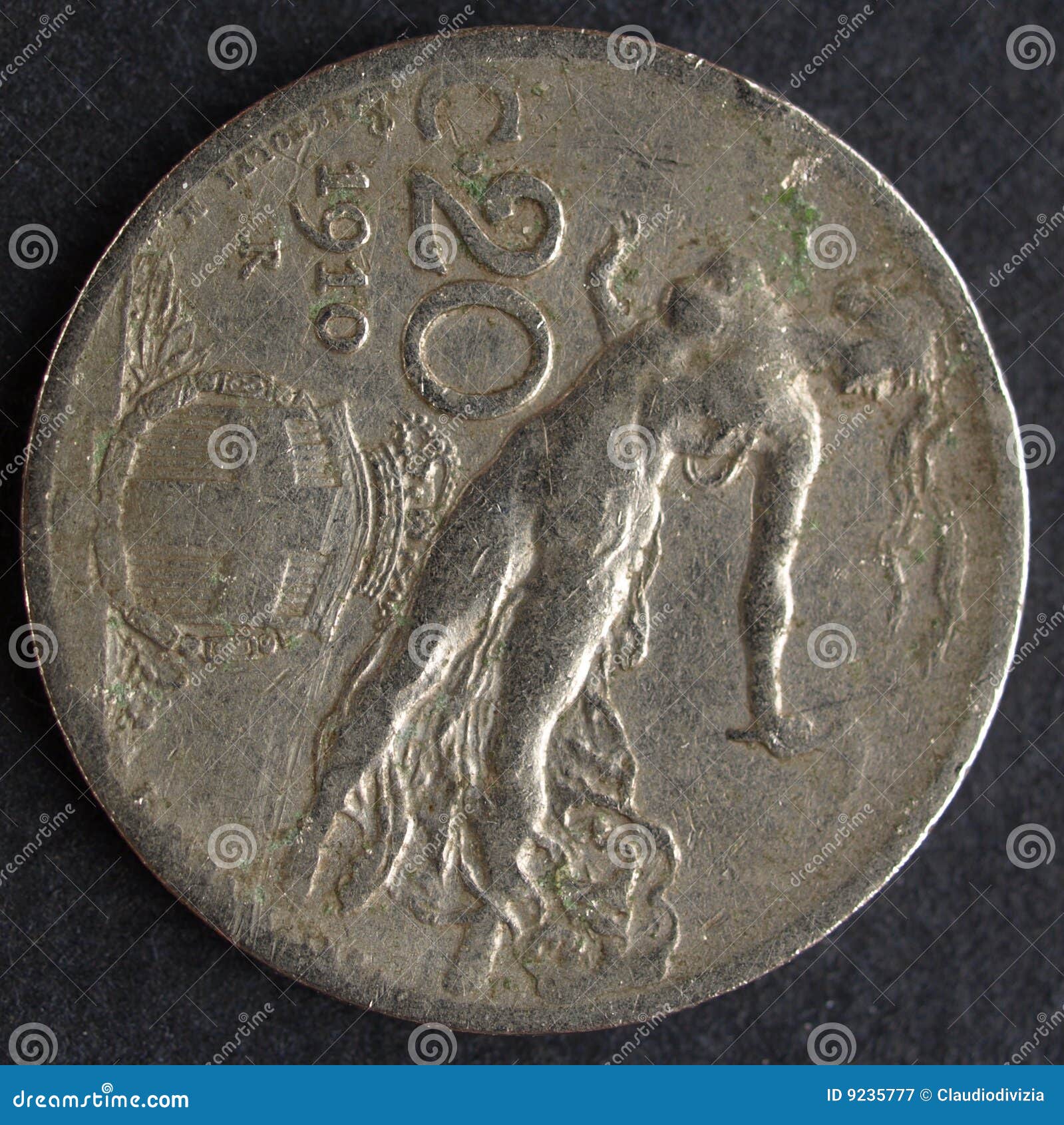 Moneda italiana imagen de archivo. Imagen de liras, detalle - 9235777