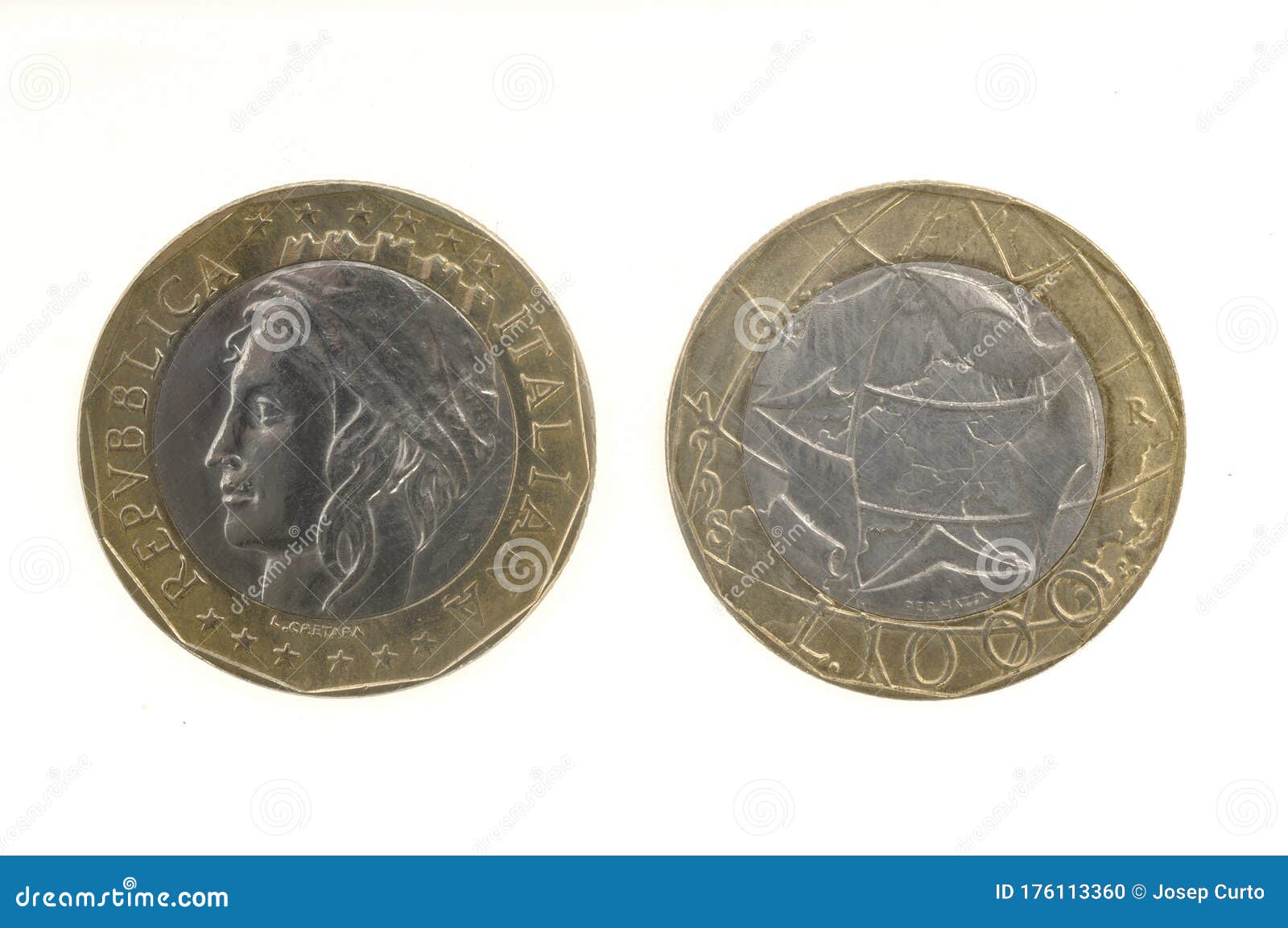 Moneda Italiana De 1000 Liras Foto de archivo - Imagen de lira, siglo ...