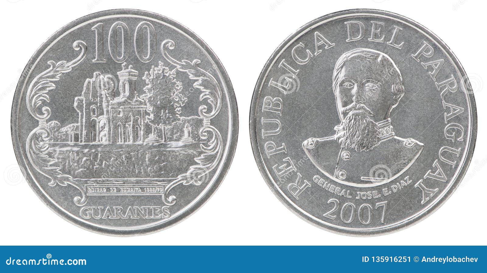 Moneda Paraguay Guarani imagen de archivo. Imagen de objeto - 135916251