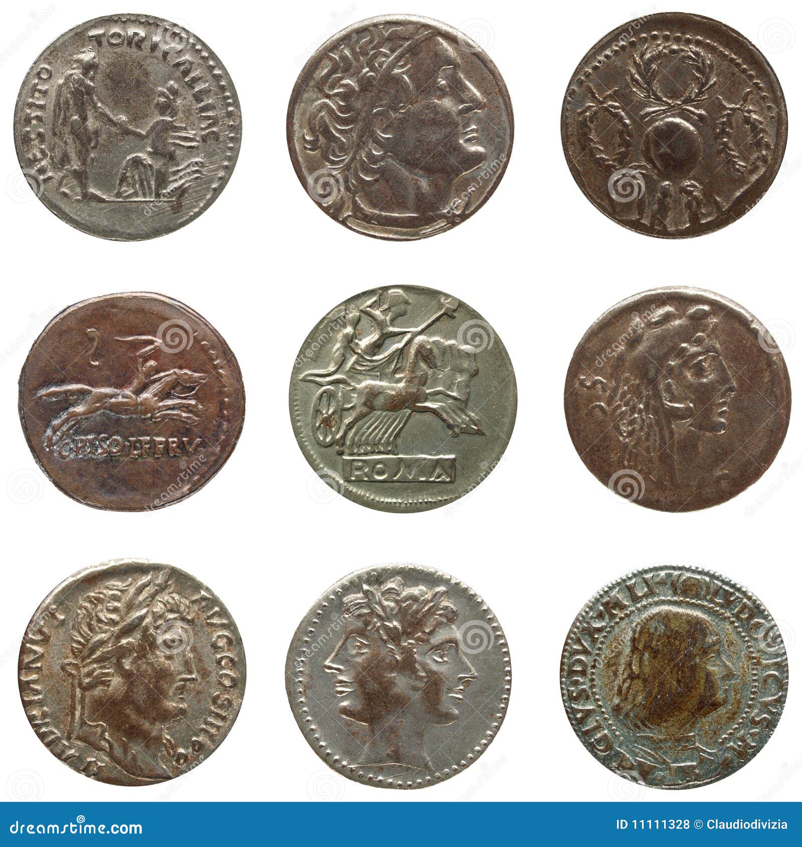 Moneda romana foto de archivo. Imagen de romano, blanco - 11111328