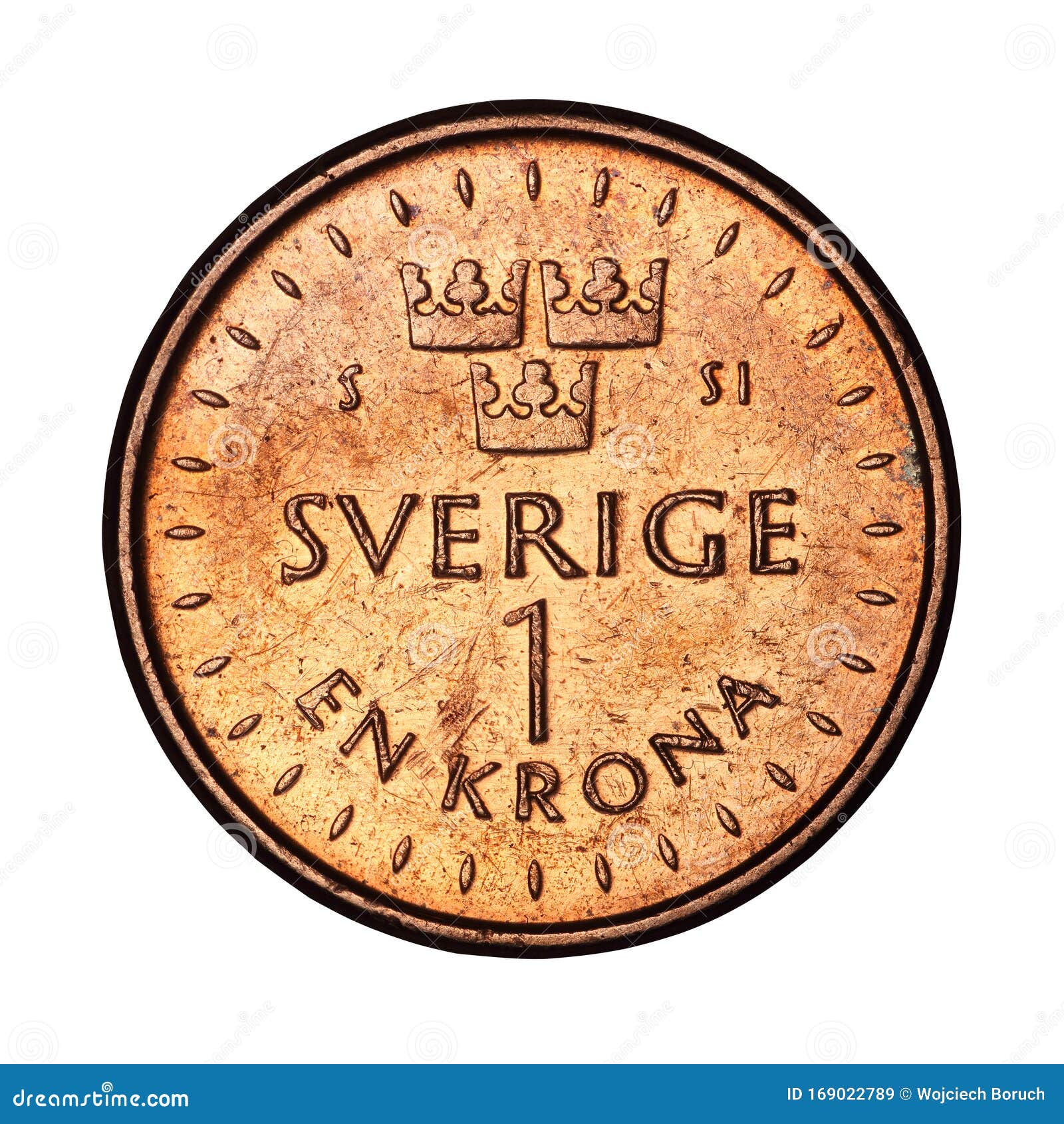 Moneda Sueca De Una Corona 2016 Imagen de archivo - Imagen de aislado ...