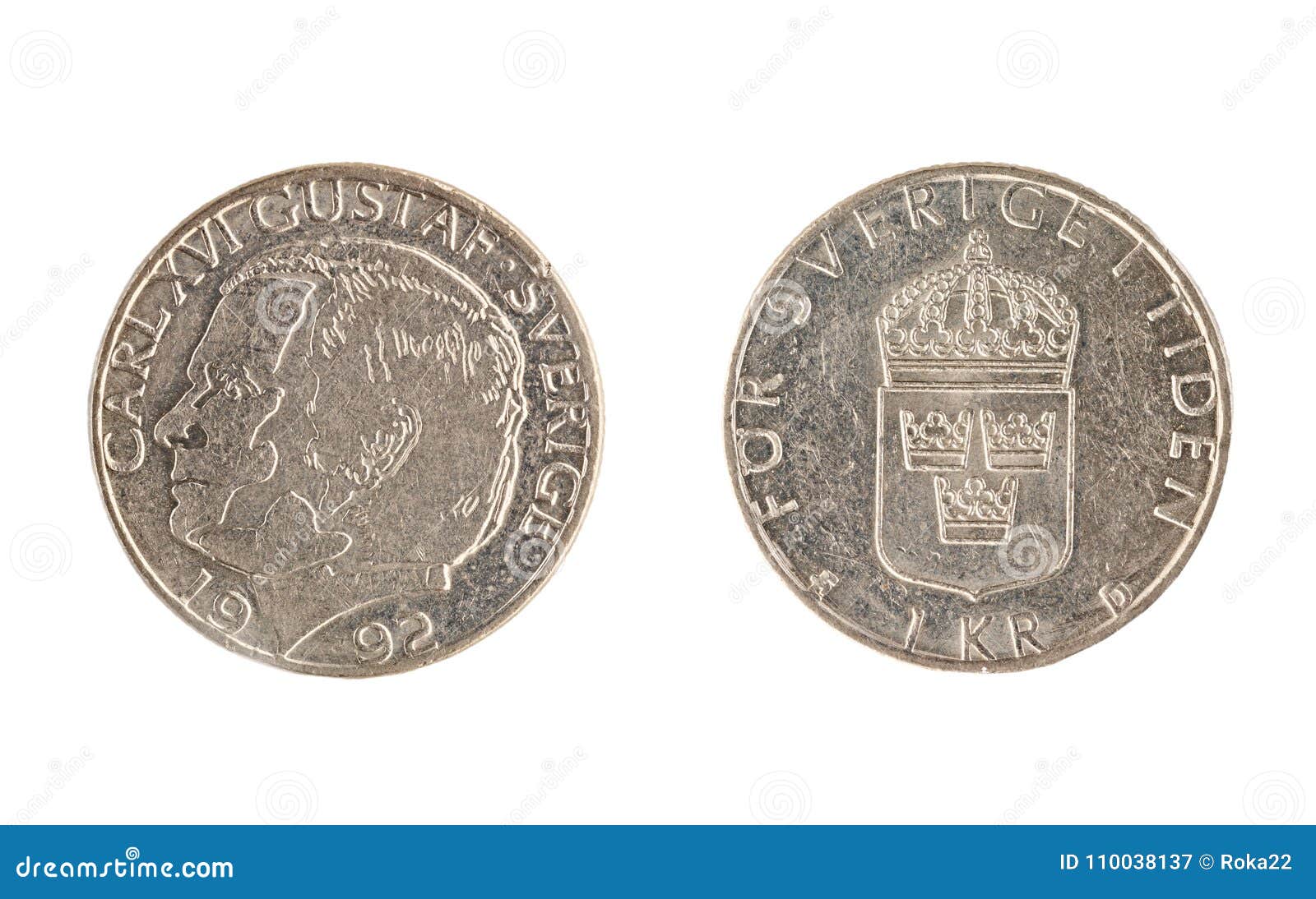 Moneda Sueca, El Valor Nominal De 1 Corona, Imagen de archivo - Imagen ...