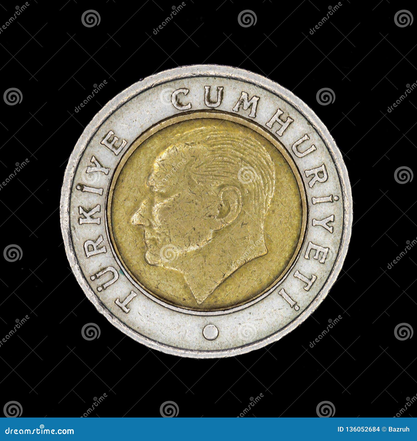 Moneda turca del metal foto de archivo. Imagen de lira - 136052684