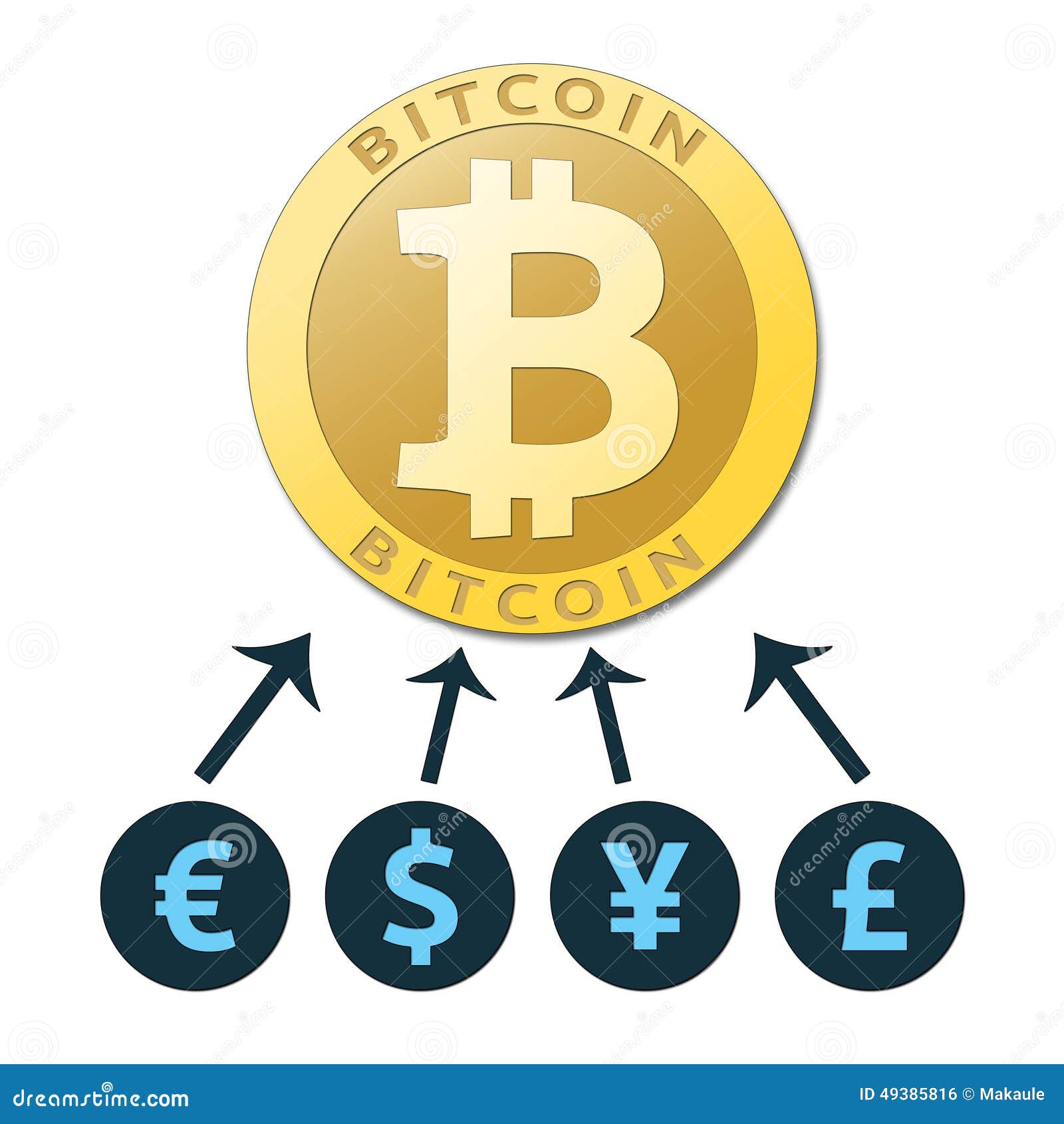 Moneda Virtual Del Bitcoin De Oro Stock de ilustración - Ilustración de ...