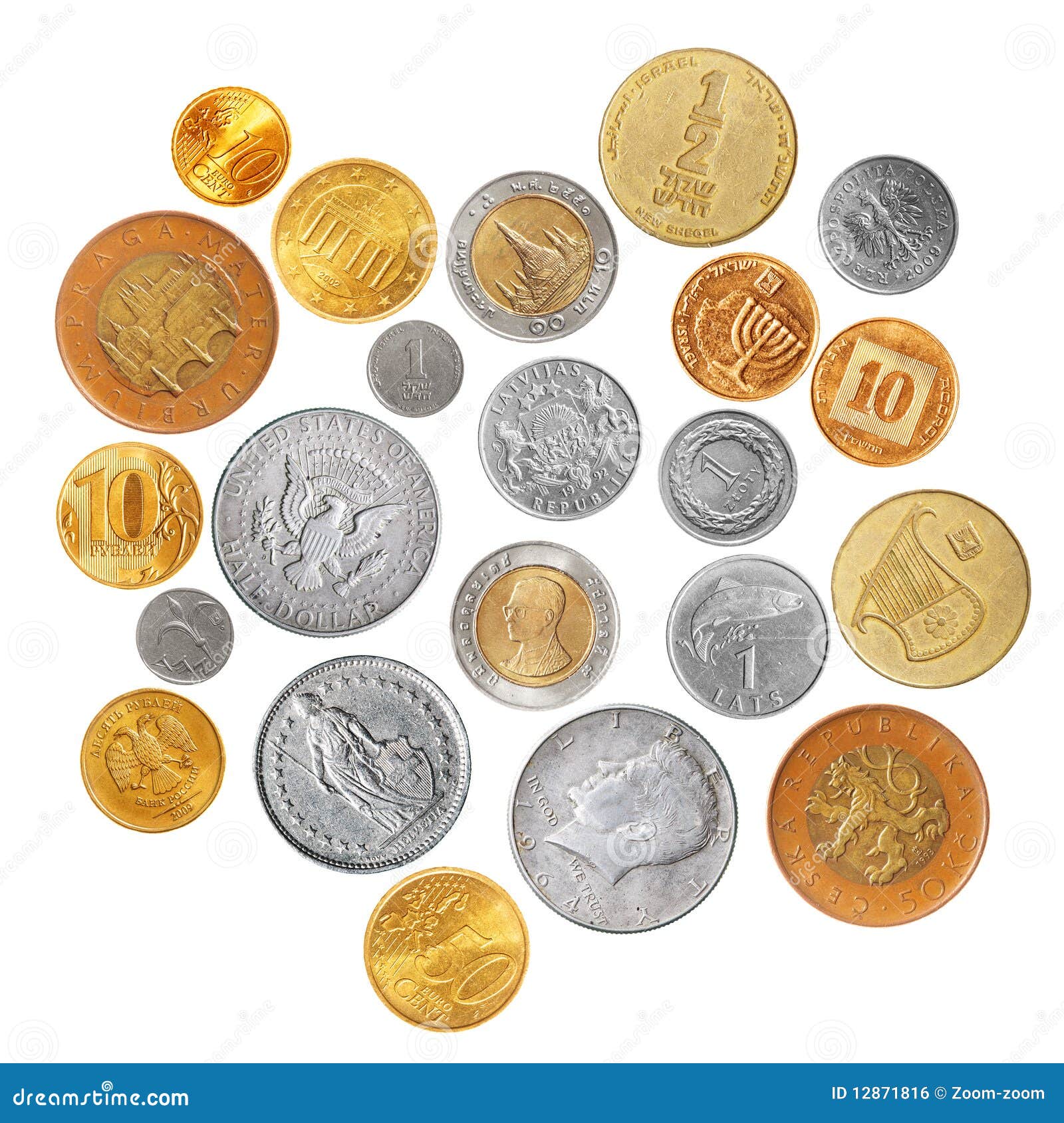 Monedas foto de archivo. Imagen de conjunto, primer, comercio - 12871816