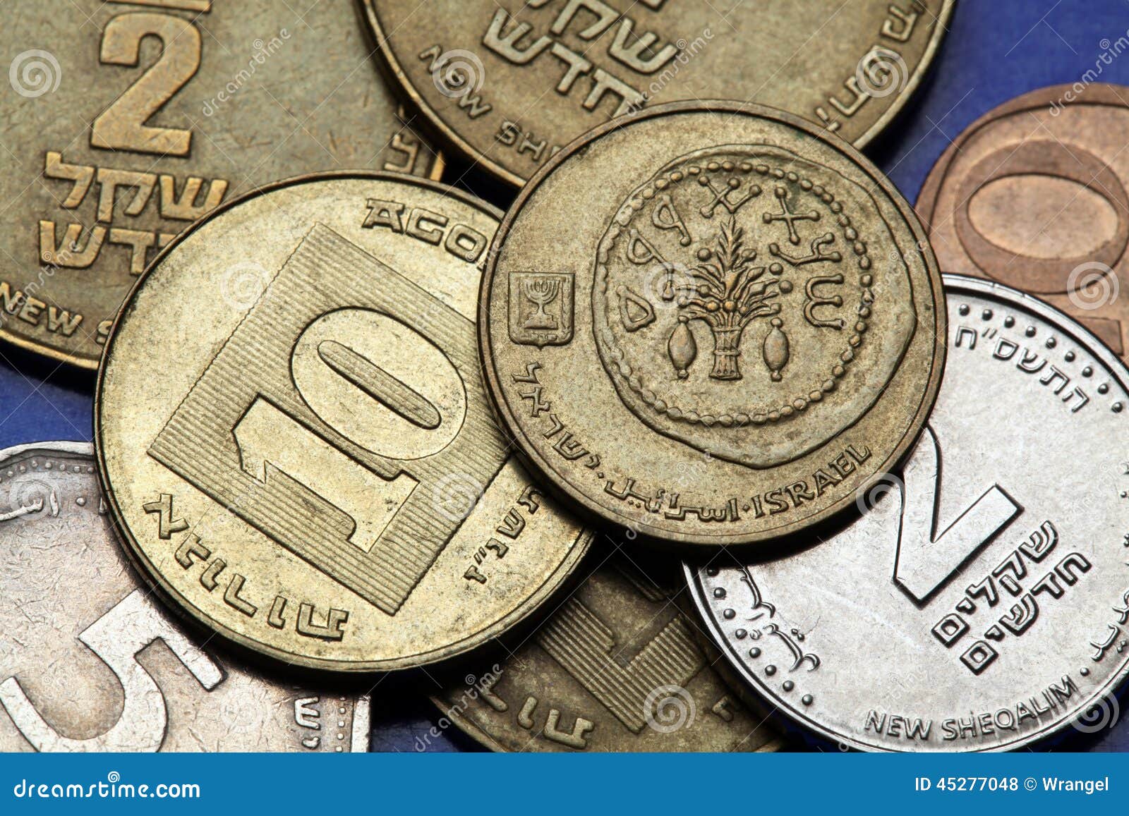 Monedas de Israel foto de archivo. Imagen de diez, nuevo - 45277048