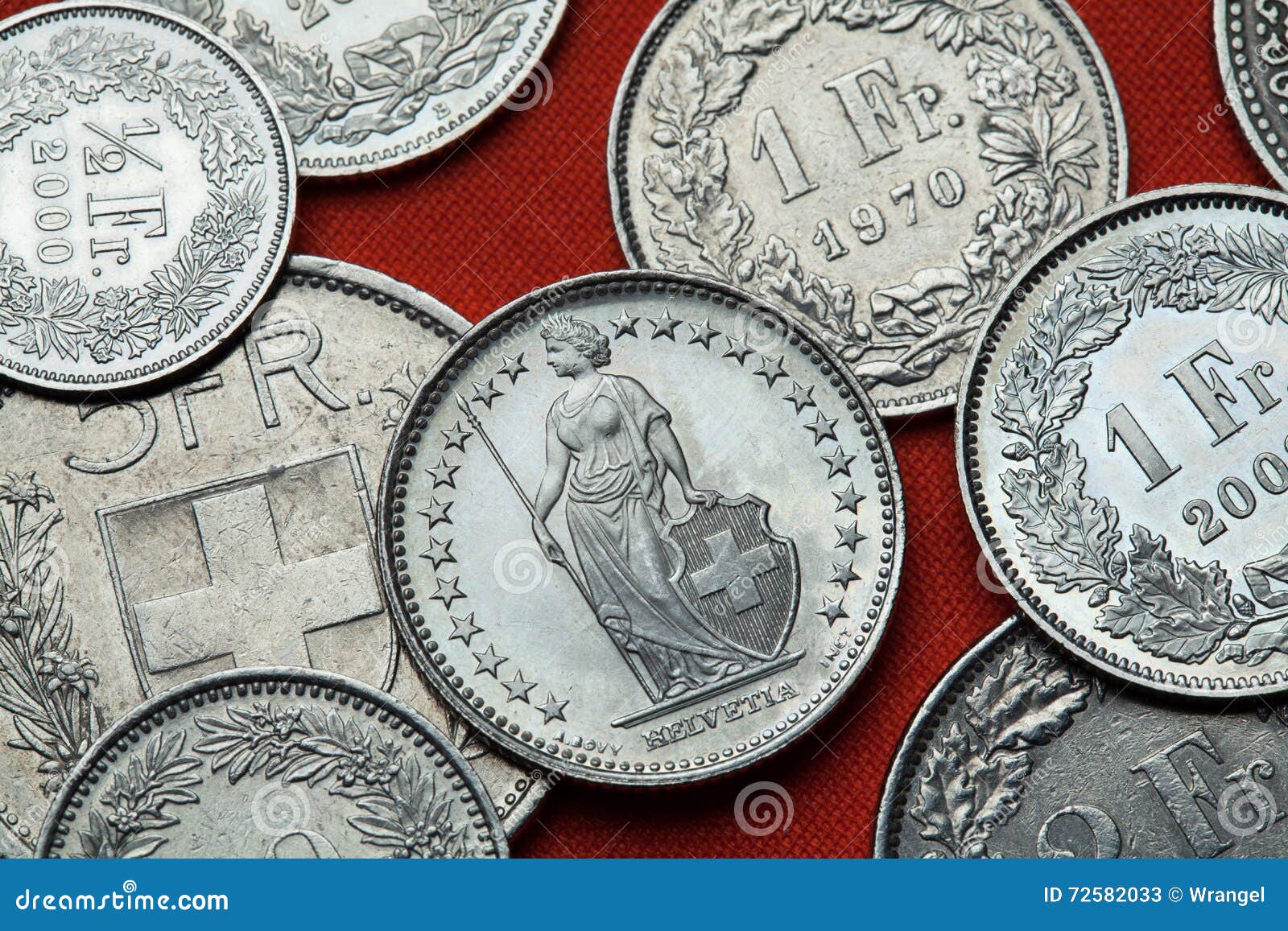 Monedas De Suiza Helvecia Permanente Imagen de archivo - Imagen de ...