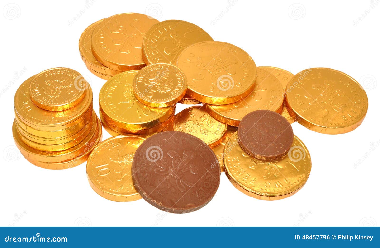 Monedas Del Chocolate Con Leche Foto de archivo - Imagen de hoja, grupo ...