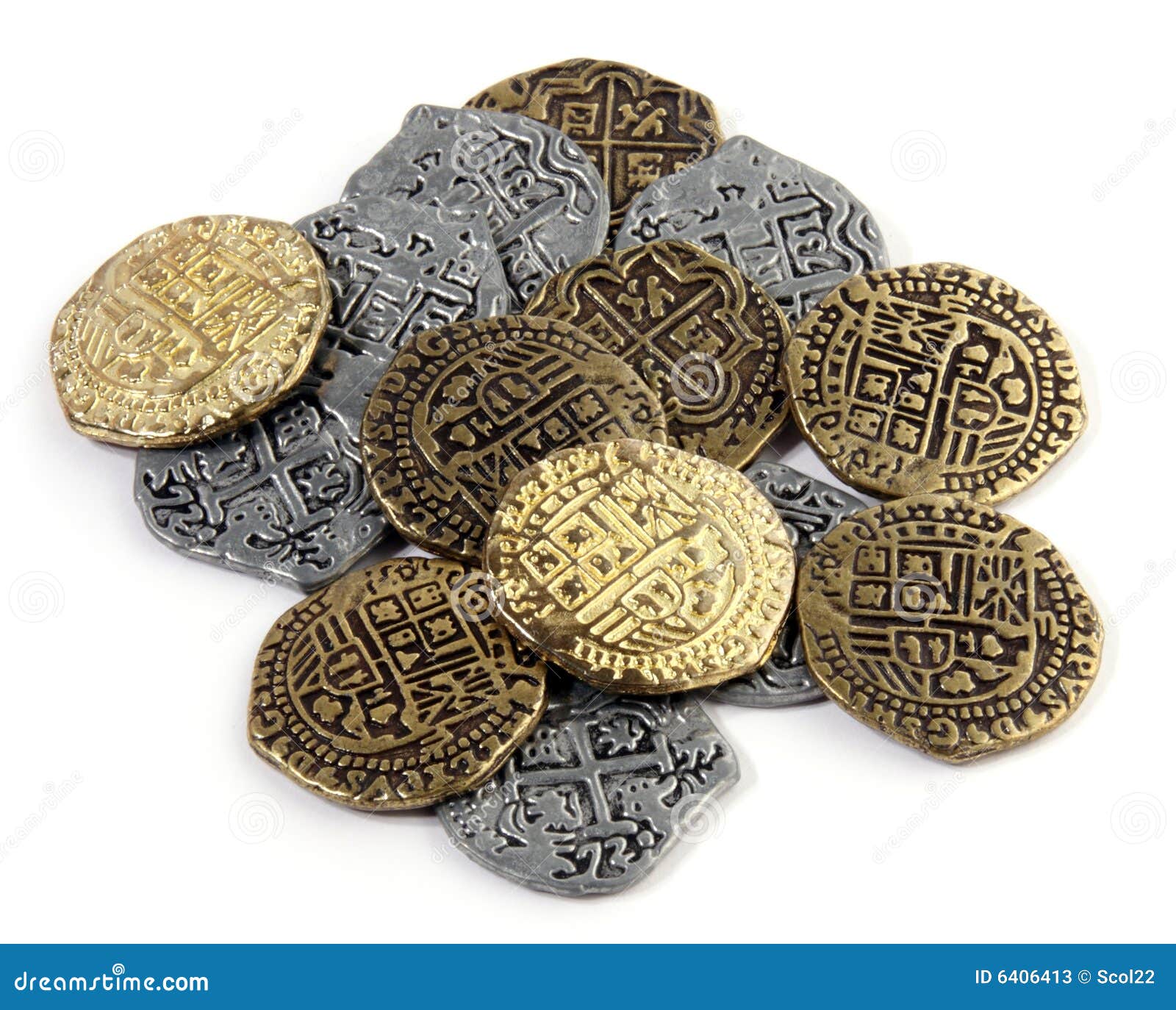 Monedas del pirata imagen de archivo. Imagen de redondo - 6406413