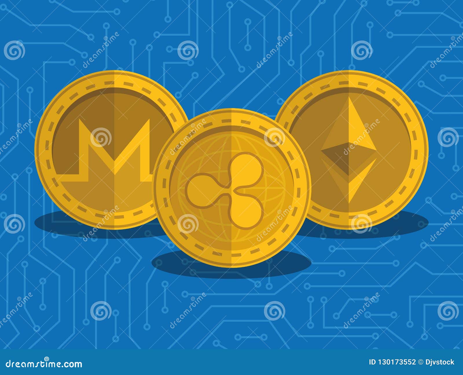 Monedas Virtuales Determinadas Con El Fondo Del Circuito Fotografía ...