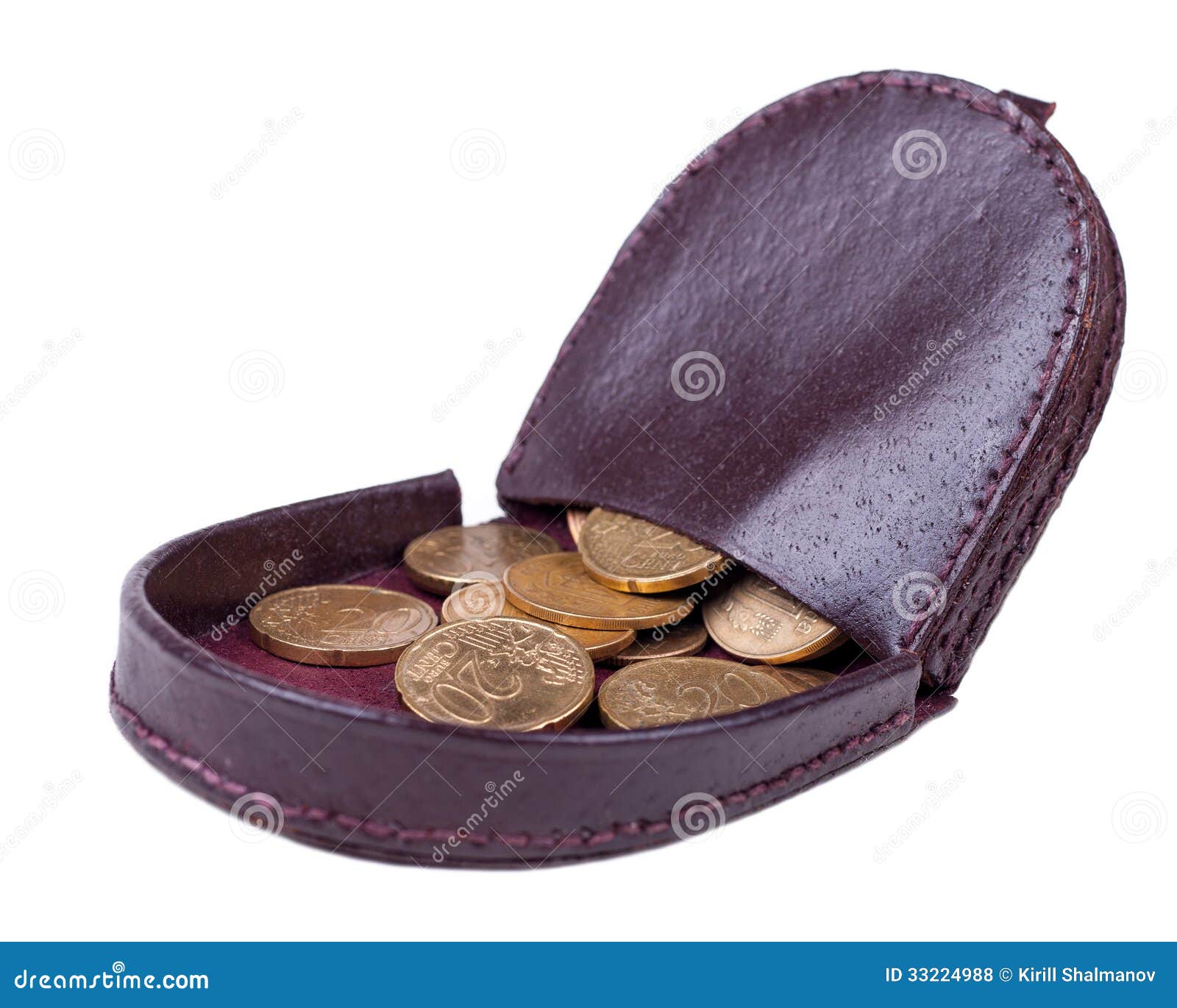 Monedero con las monedas foto de archivo. Imagen de barato - 33224988