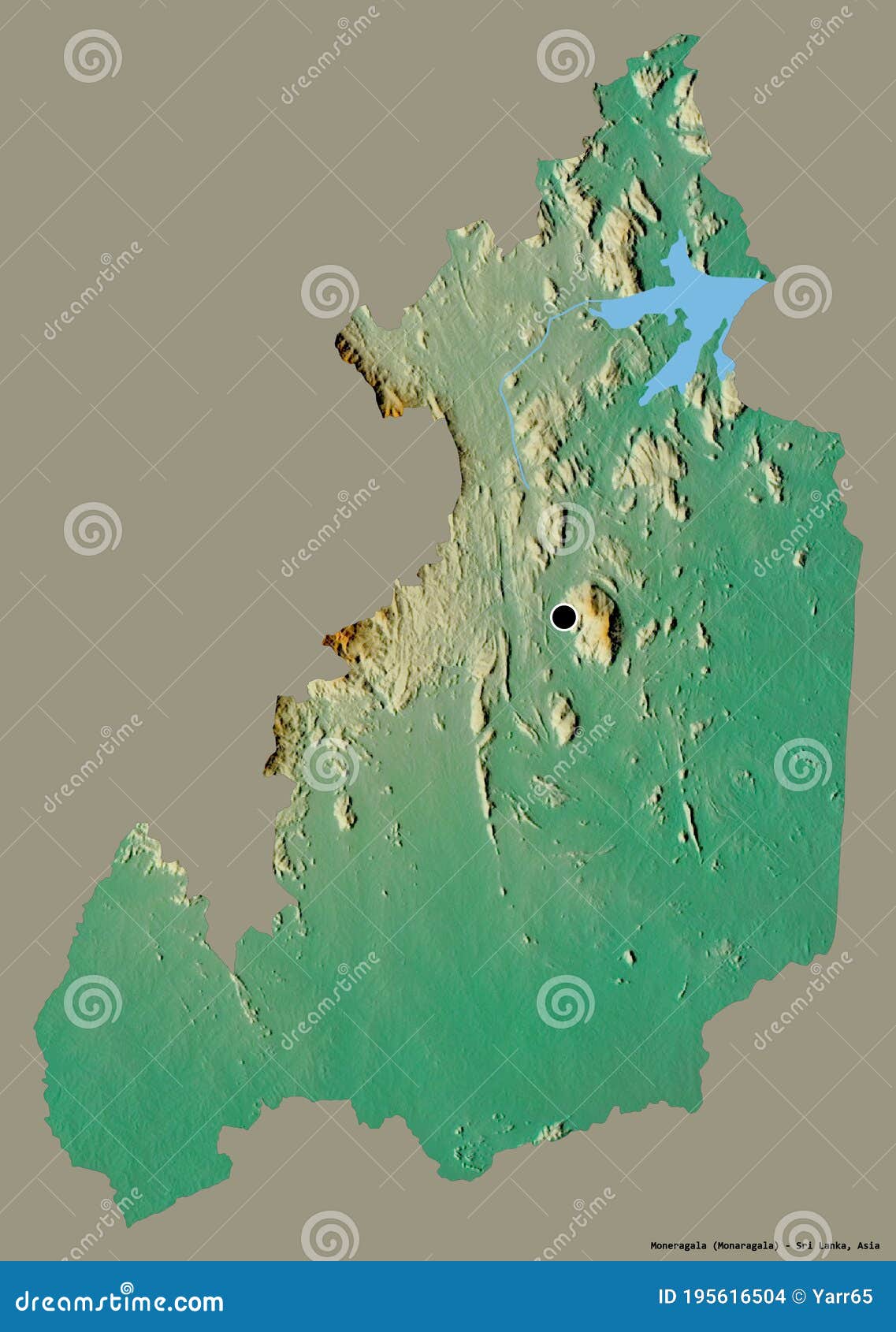 Moneragala, District of Sri Lanka, on Solid. Relief Stock Illustration ...
