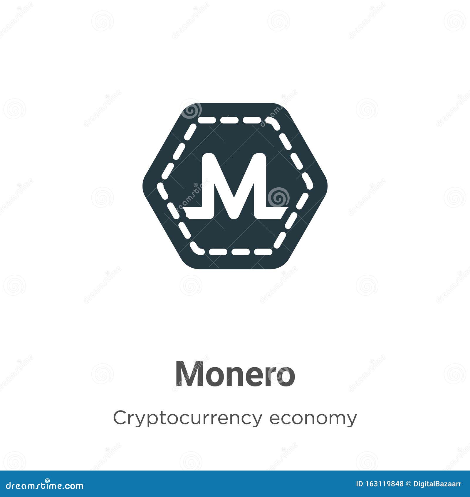Monero Vector Icon on White Background. Flat Vector Monero Icon Symbol ...