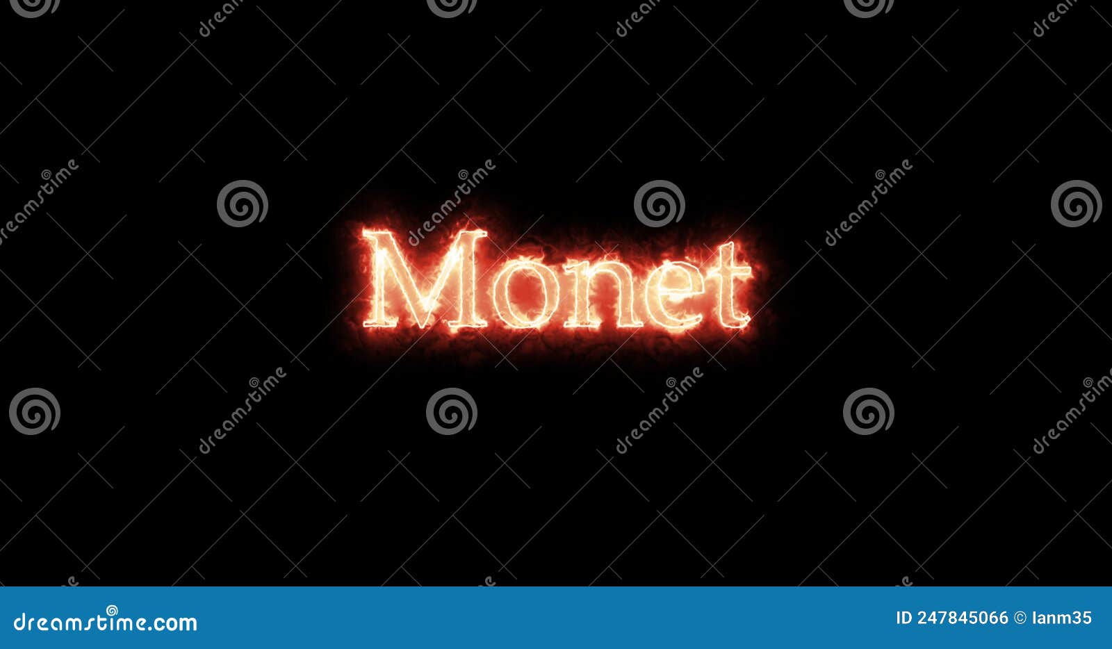 Monet Written with Fire. Loop Stock Footage - Video of legacy, genius ...