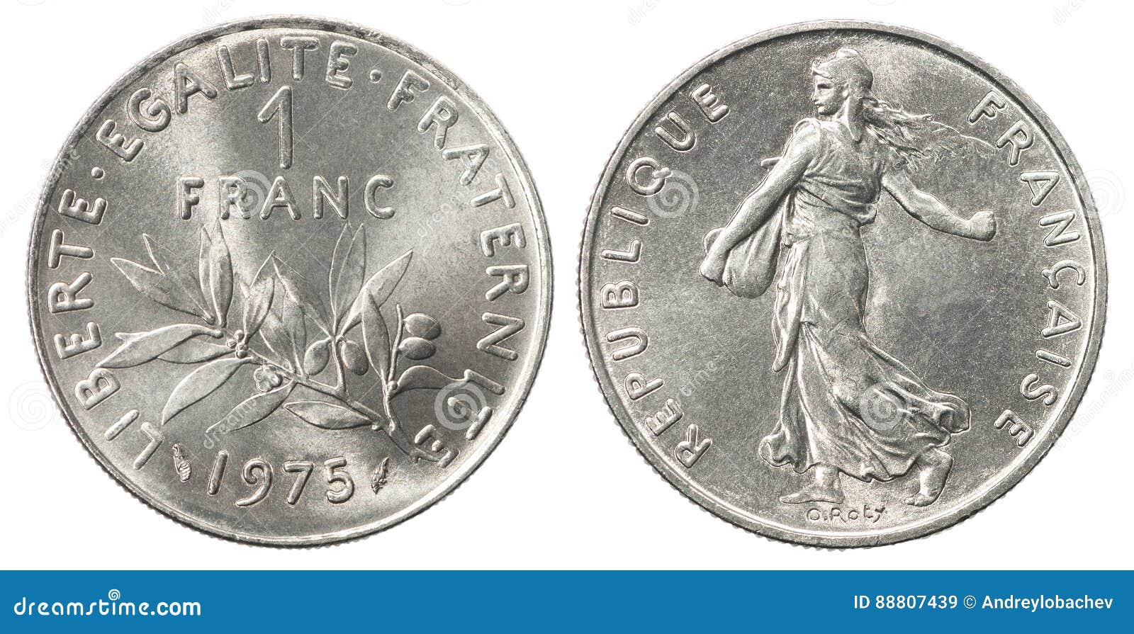 Moneta D'argento Del Franco Francese Immagine Stock - Immagine di ...