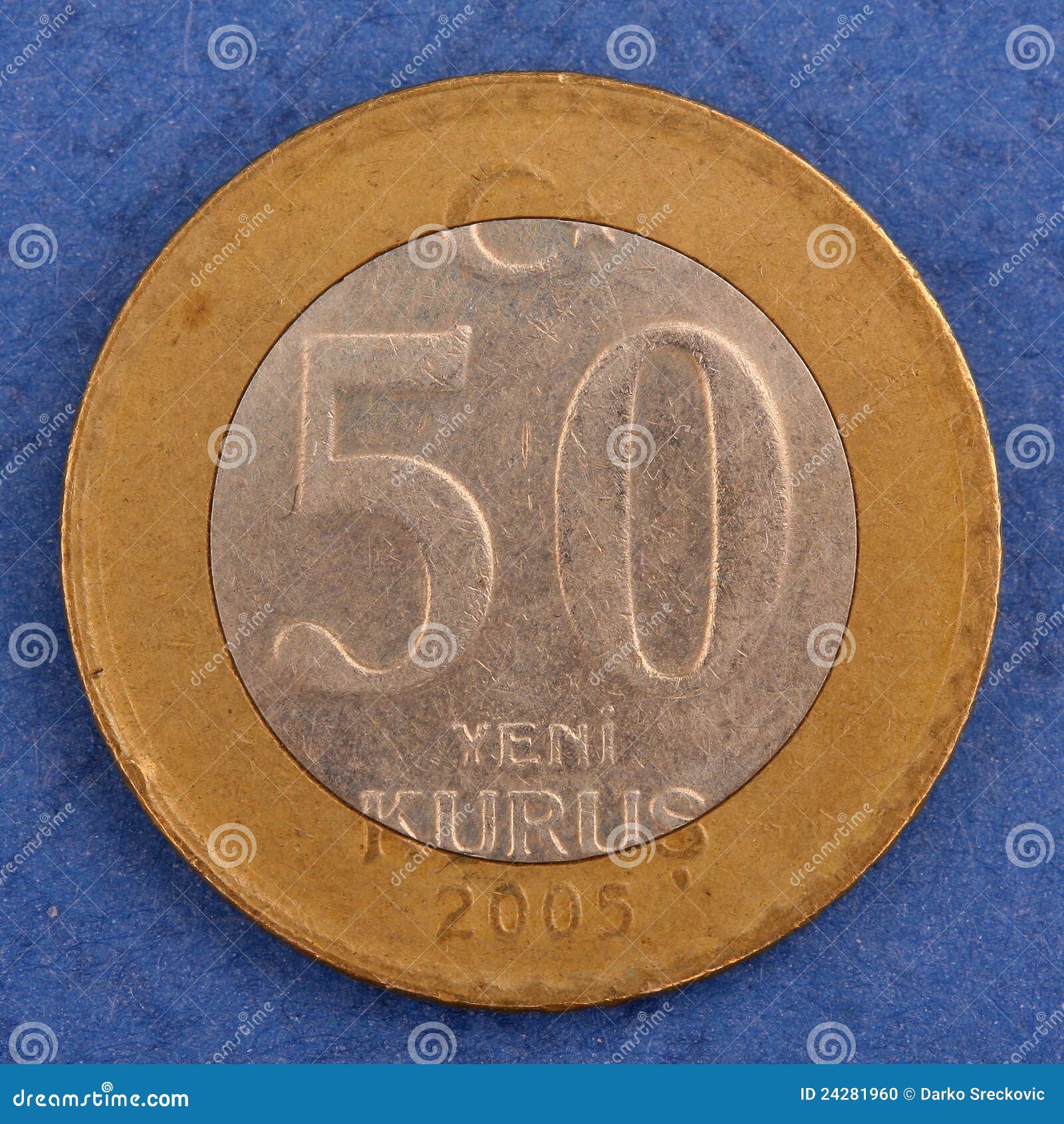Moneta turca del metallo fotografia stock. Immagine di contanti - 24281960