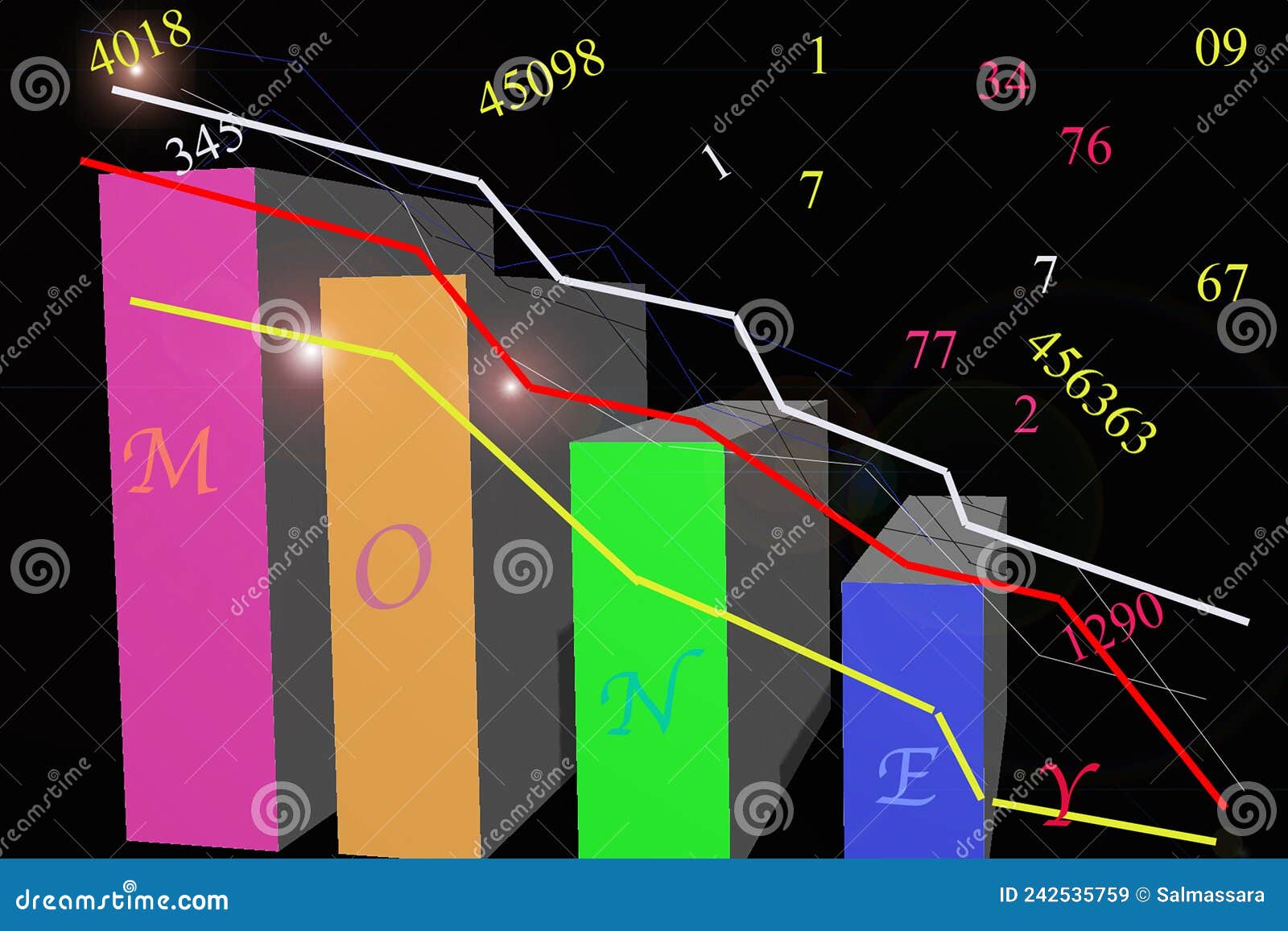 Monetary Economy Graphical Representation Stock Illustration ...