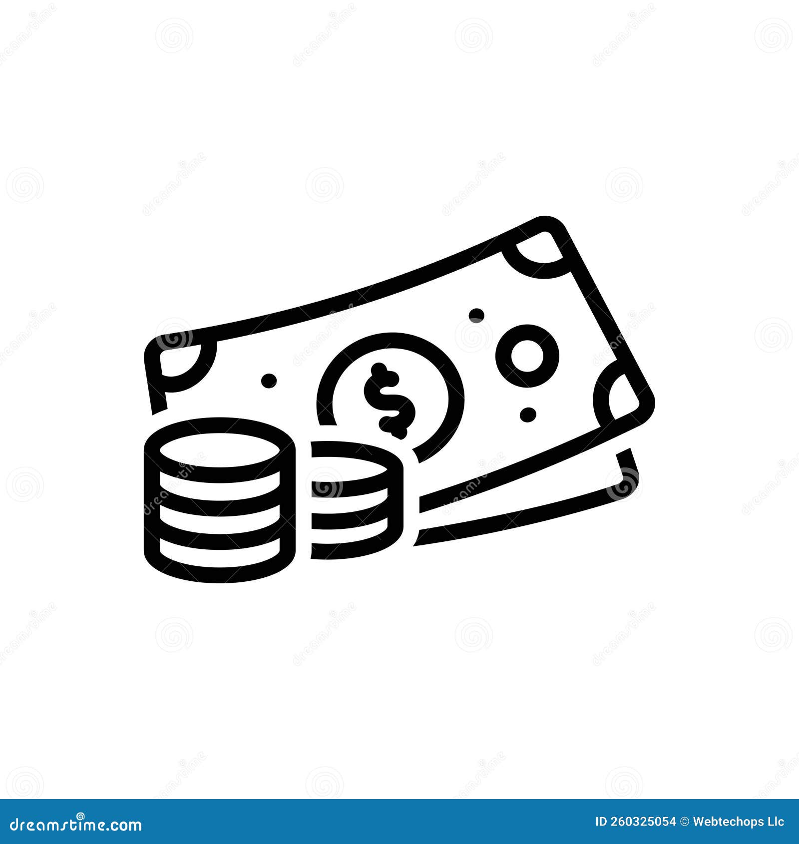 Black Line Icon for Monetary, Pecuniary and Fiscal Stock Vector ...