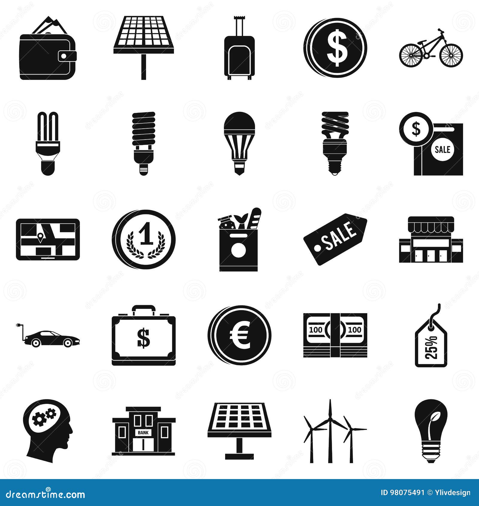 Monetary Relations Icons Set, Simple Style Stock Vector - Illustration ...