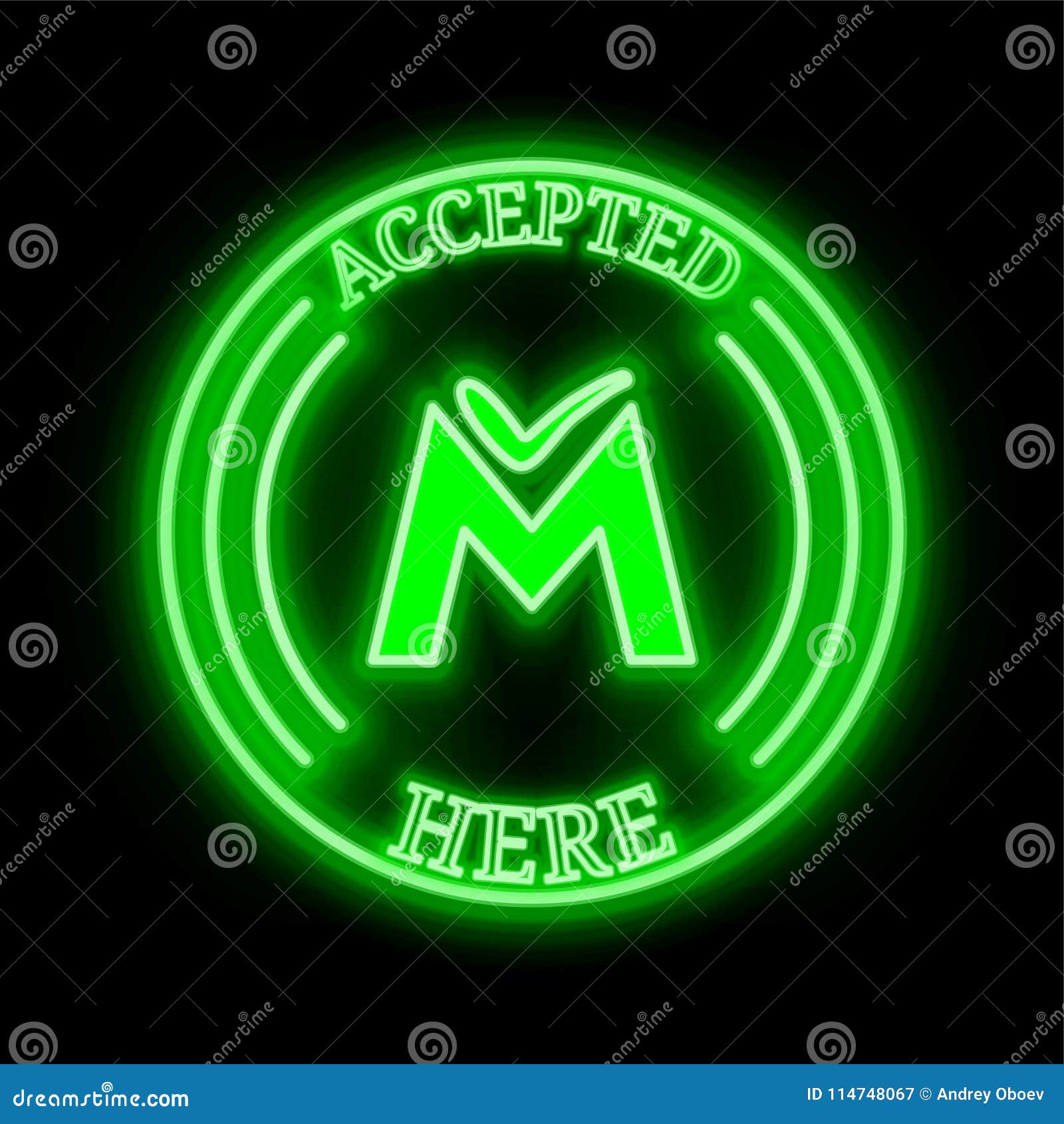 MonetaryUnit MUE Accepted Here Sign Stock Vector - Illustration of ...