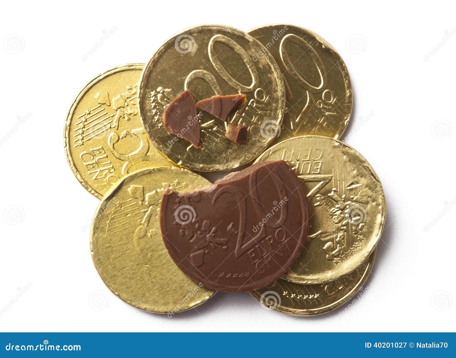 Monete del cioccolato immagine stock. Immagine di dolce - 40201027