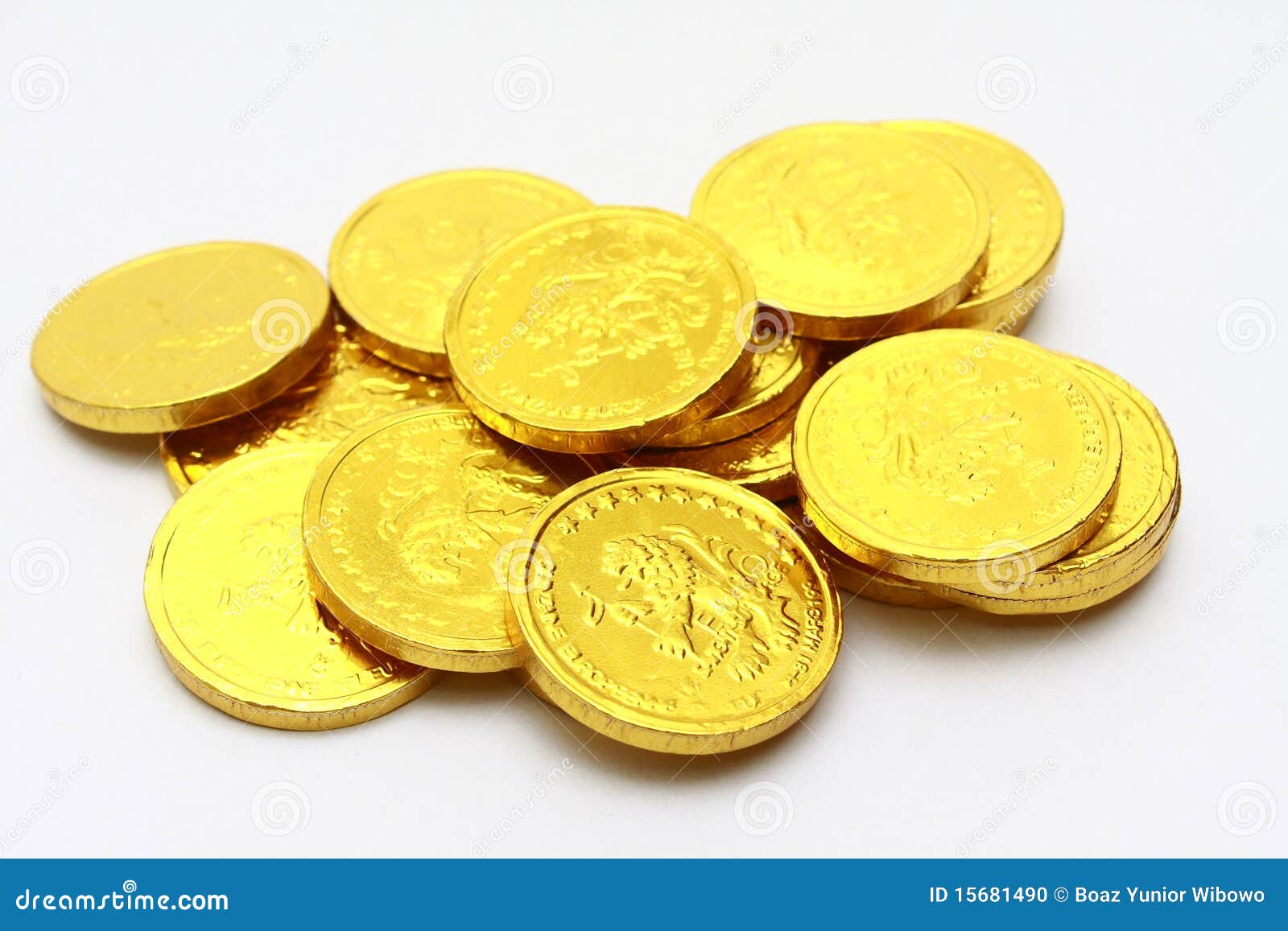 Monete Del Cioccolato in Oro Fotografia Stock - Immagine di bancario ...