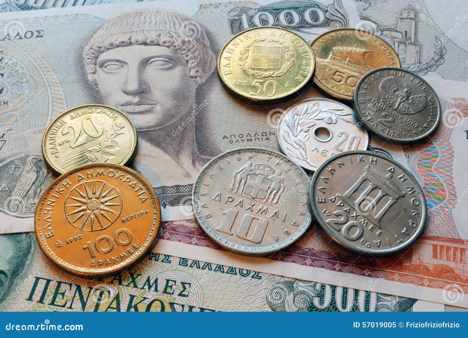 Monete Della Dracma Della Grecia Immagine Stock - Immagine di ...