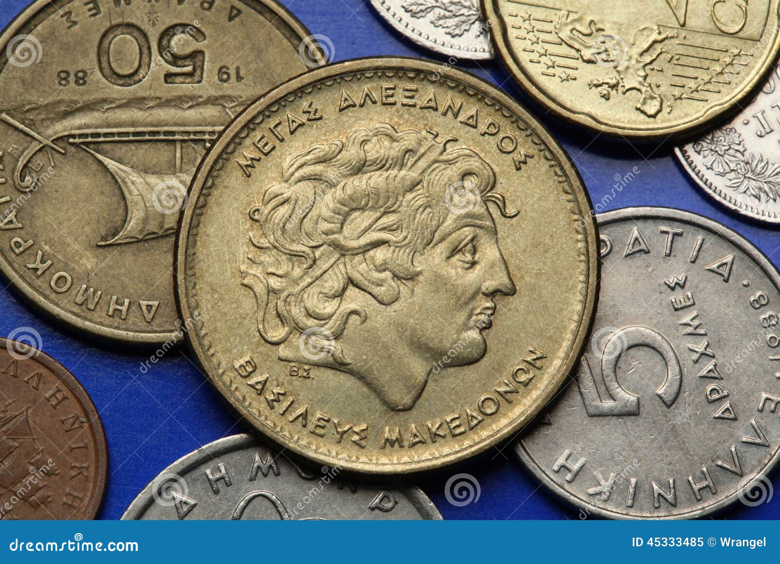 Monete della Grecia immagine stock. Immagine di metallo - 45333485