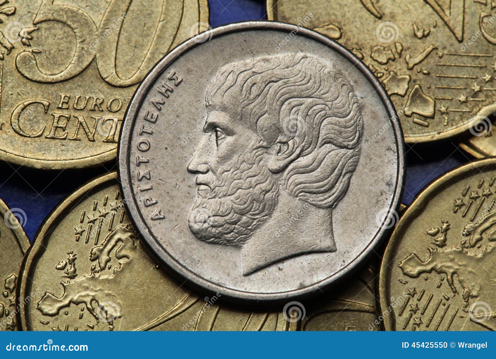 Monete della Grecia fotografia stock. Immagine di invenzione - 45425550