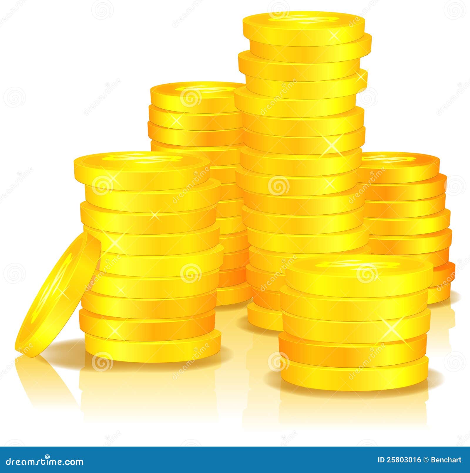 Monete dorate illustrazione vettoriale. Illustrazione di successo ...