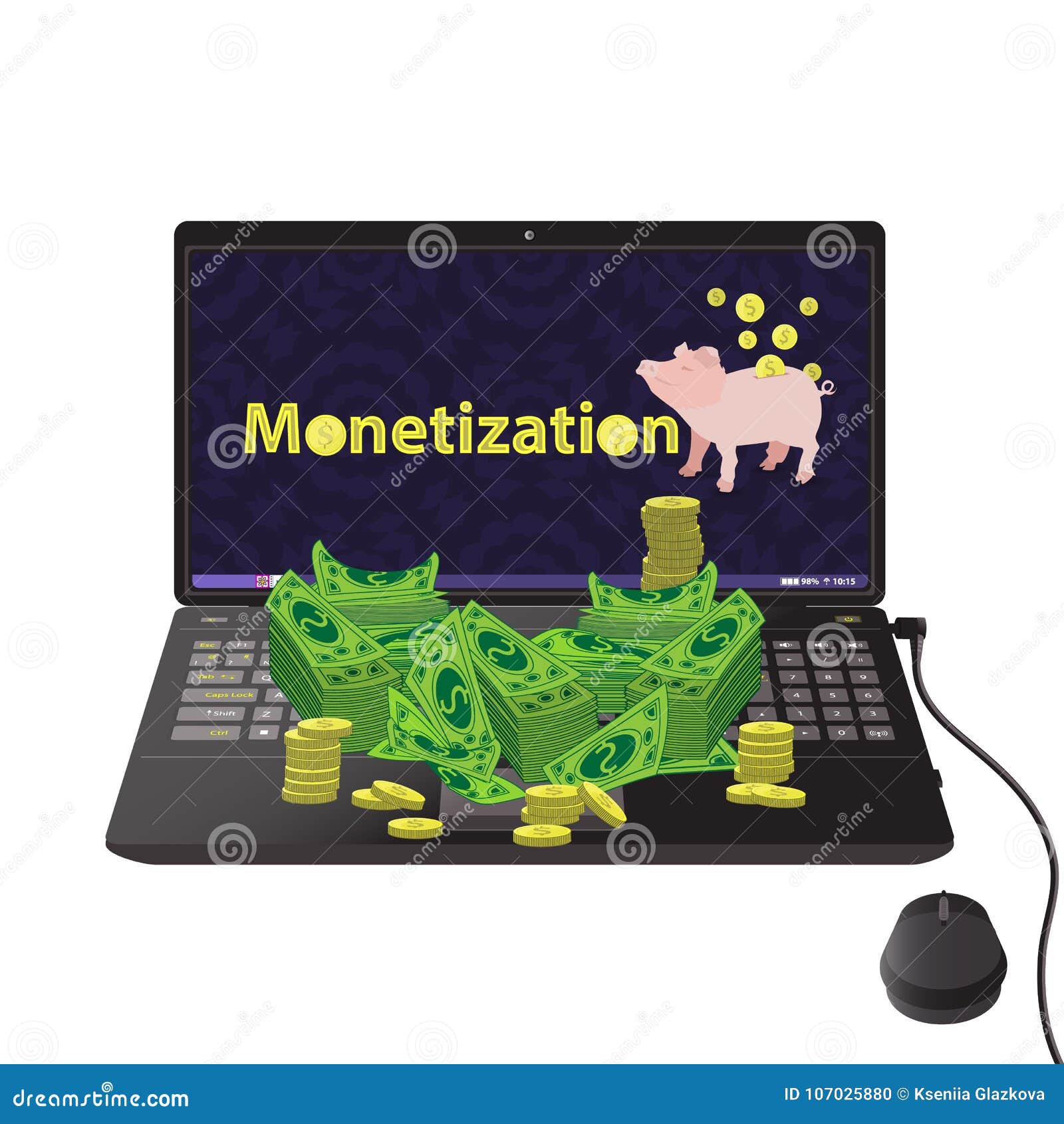 Monetization Concept. Much Money Stock Illustration - Illustration of ...