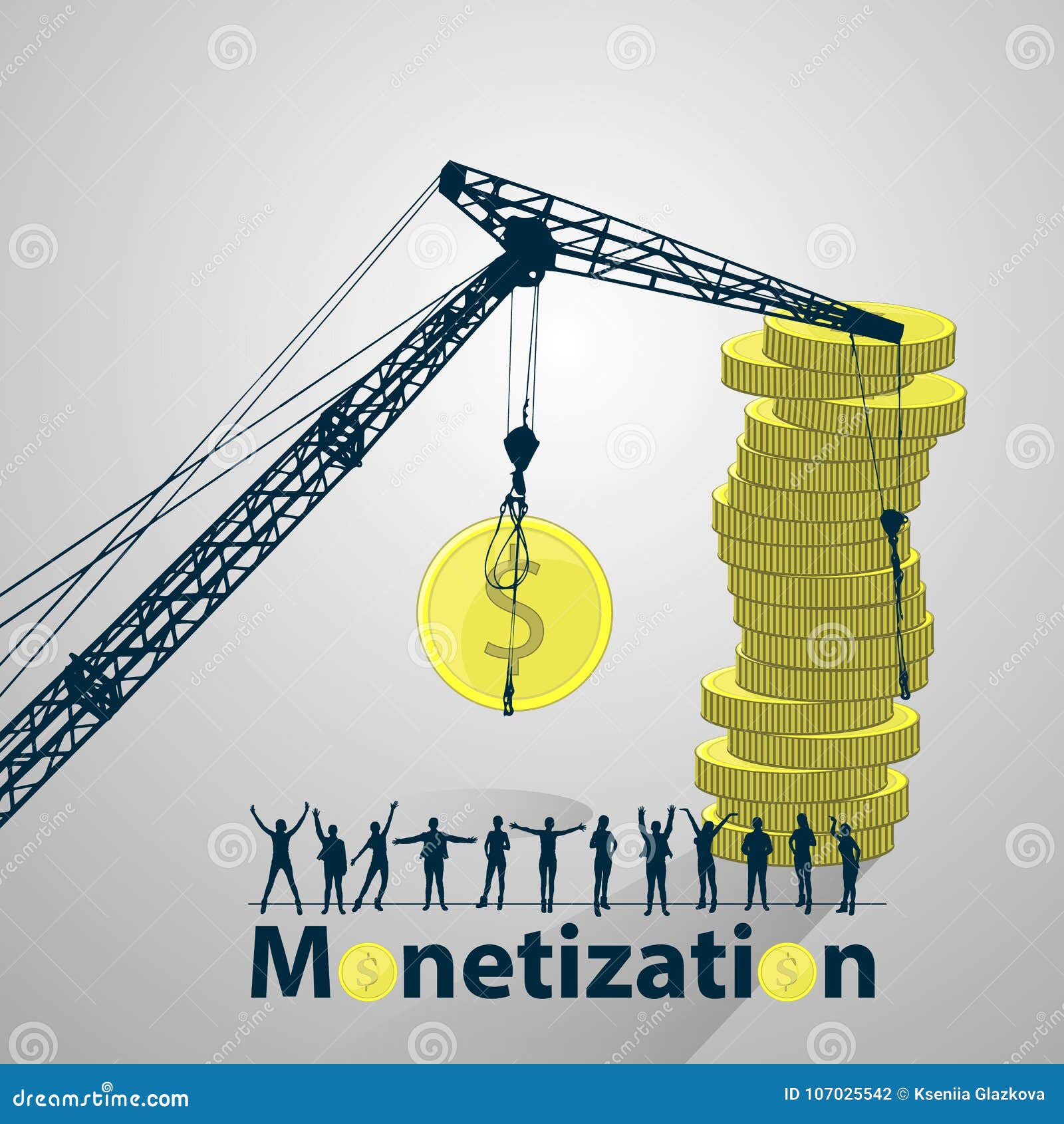 Monetization Concept. Much Money Stock Vector - Illustration of ...