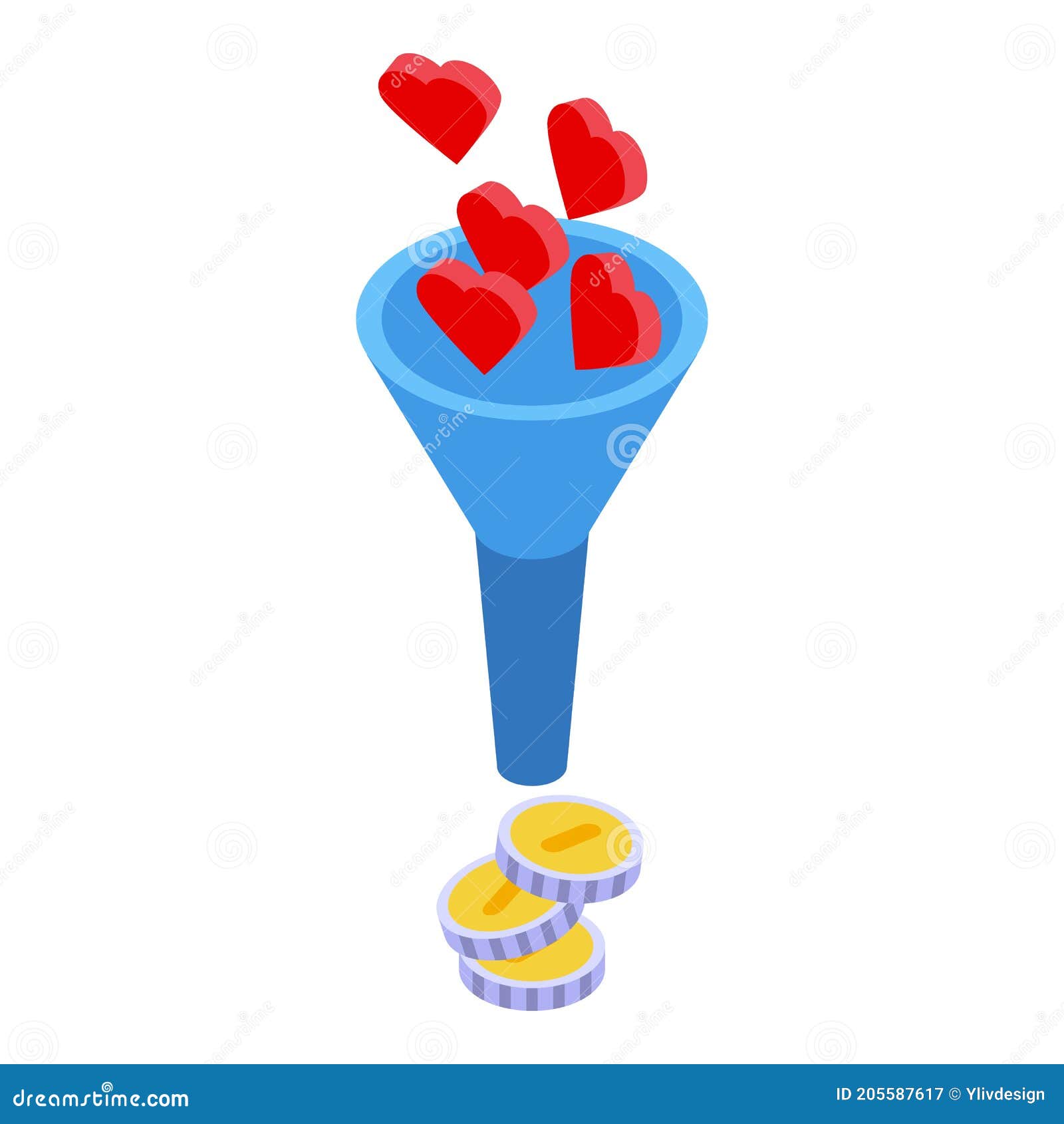 Monetization Funnel Icon, Isometric Style Stock Vector - Illustration ...