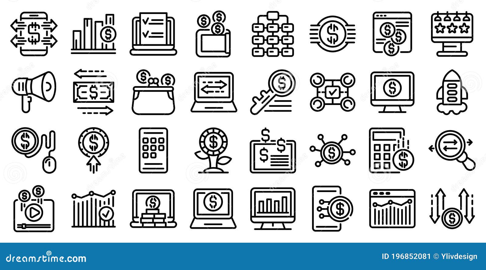 Monetize Icons Collection With Smooth Style Coloring Vector ...