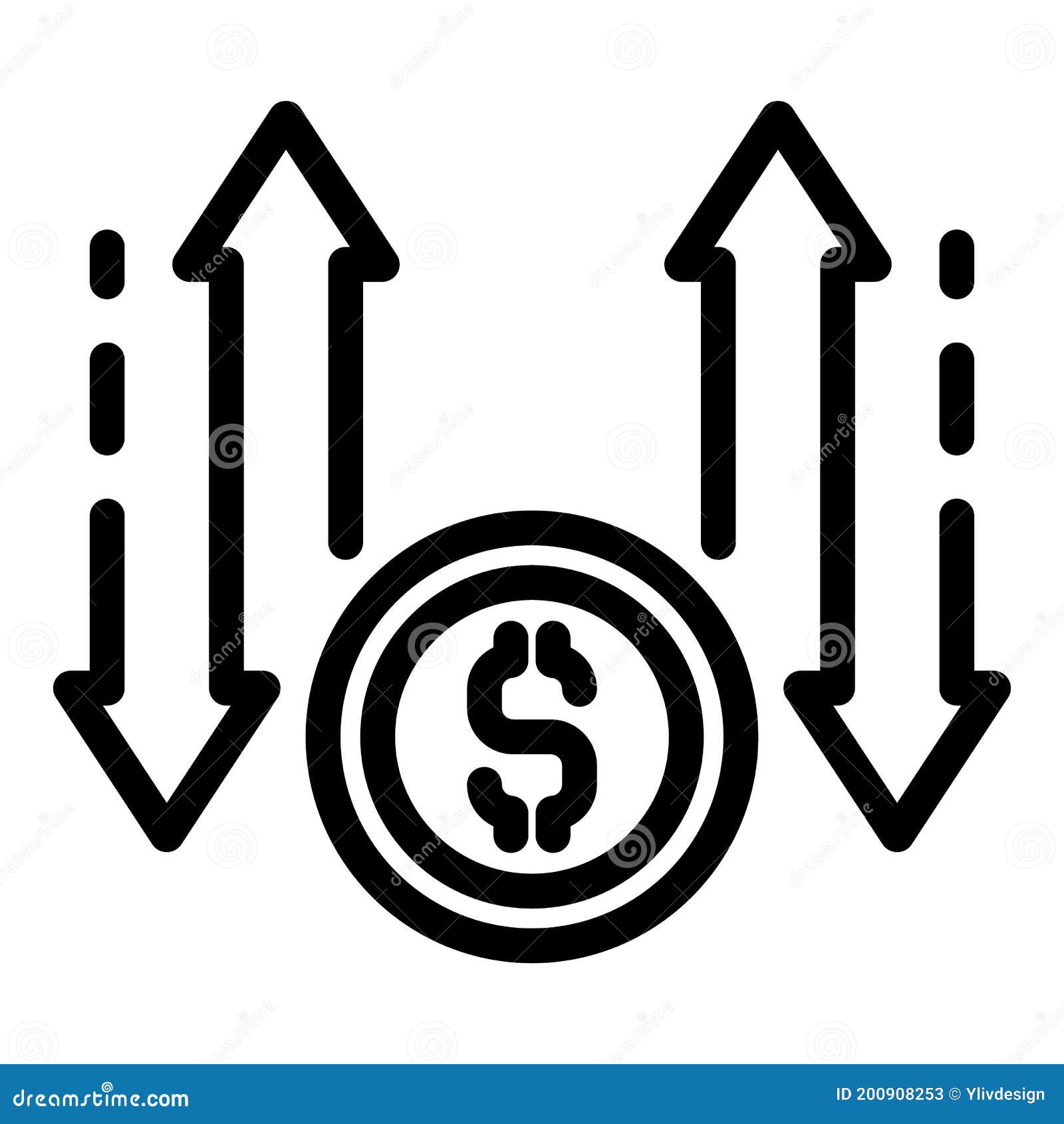 Monetization Process Icon, Outline Style Stock Vector - Illustration of ...
