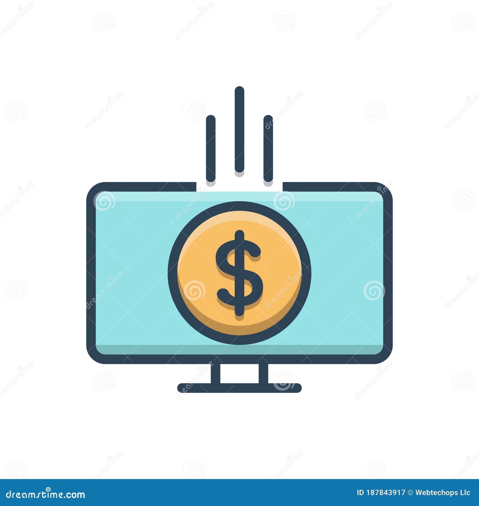 Color Illustration Icon for Monetizing, Earning and Online Stock ...
