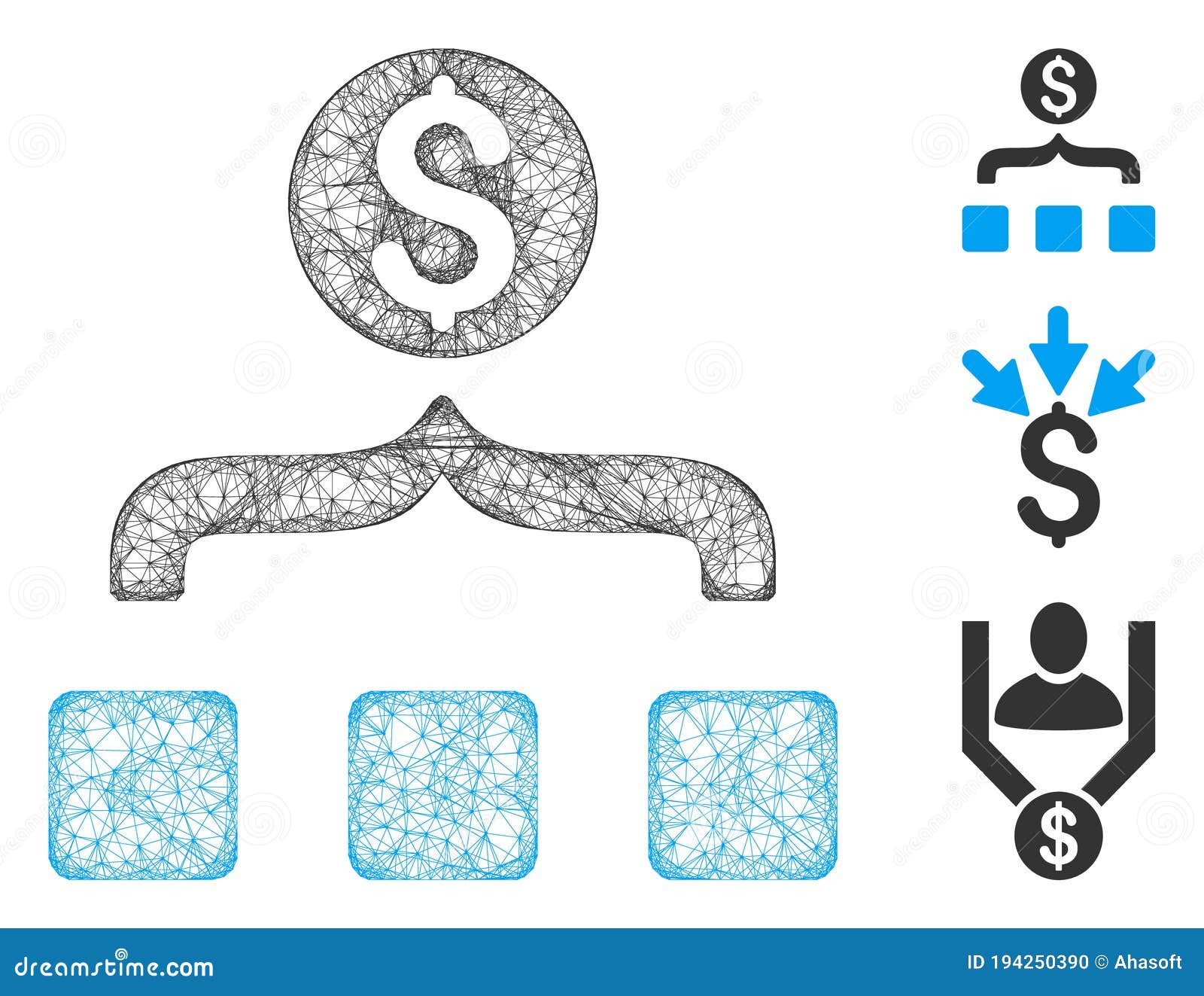 Money Aggregator Polygonal Web Vector Mesh Illustration Stock Vector ...
