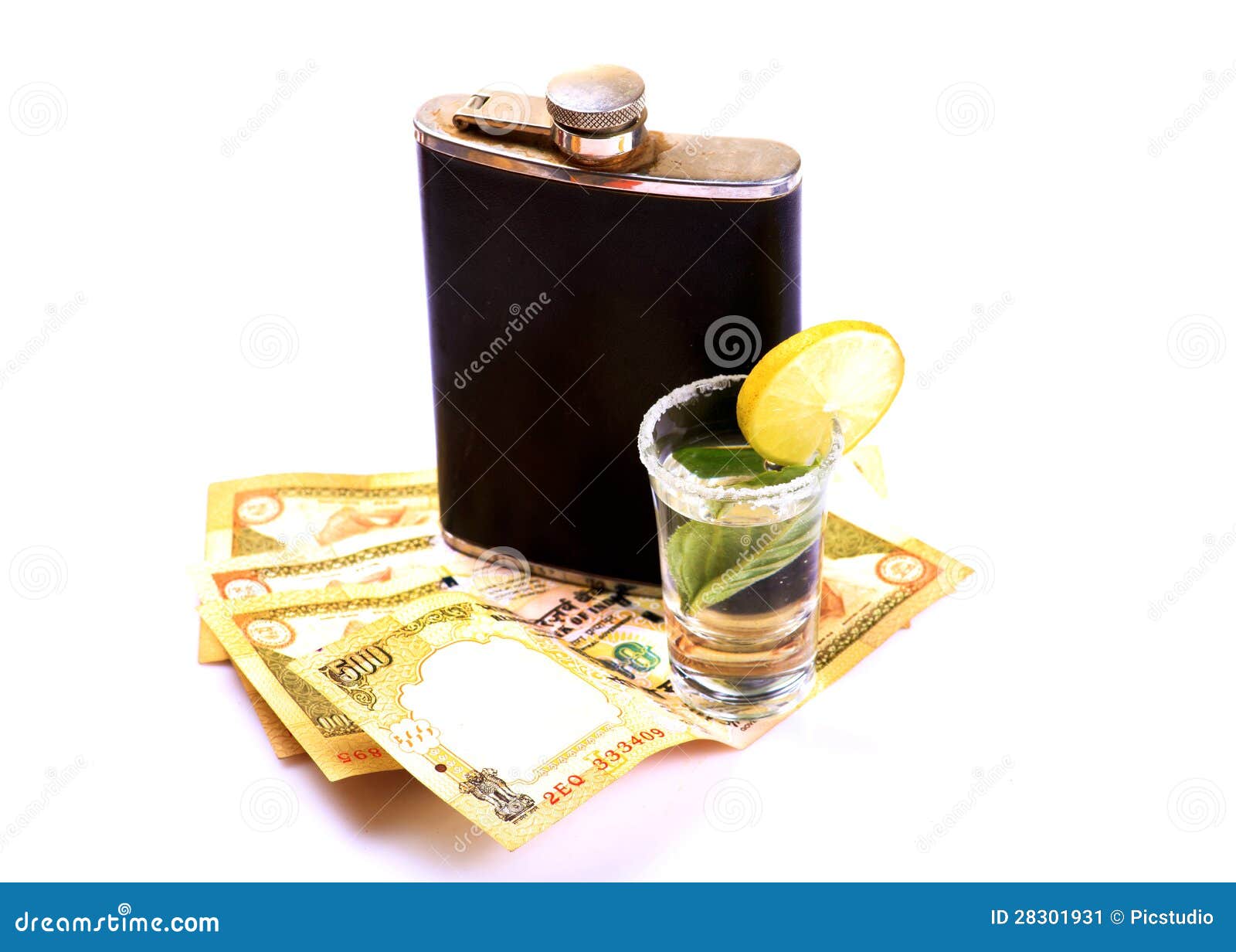 Money and alcohol stock image. Image of tequila, alcohol - 28301931