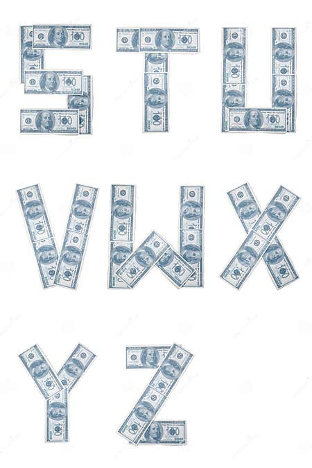 Money alphabet stock image. Image of isolated, design - 16334537