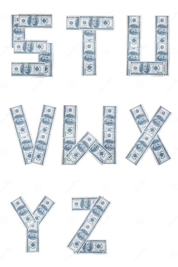 Money alphabet stock image. Image of isolated, design - 16334537
