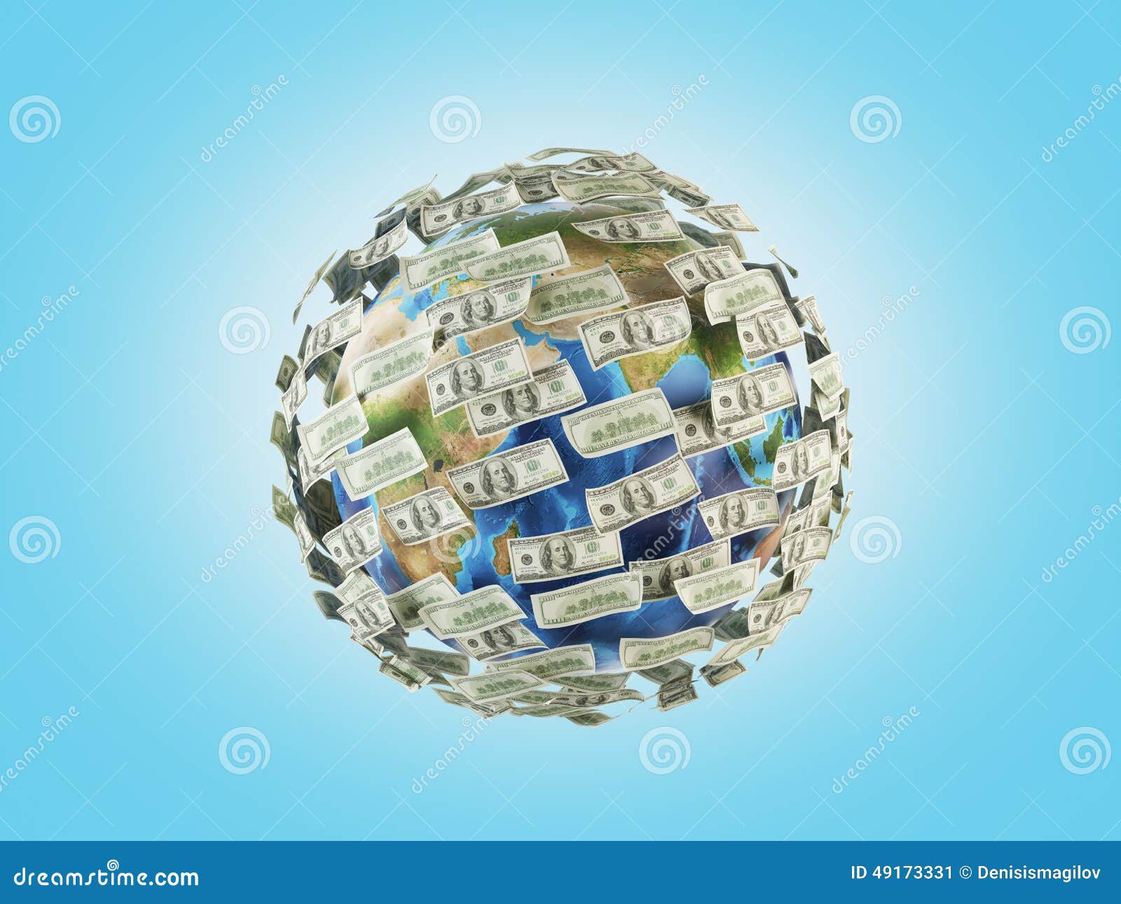 Money around planet stock image. Image of investment - 49173331
