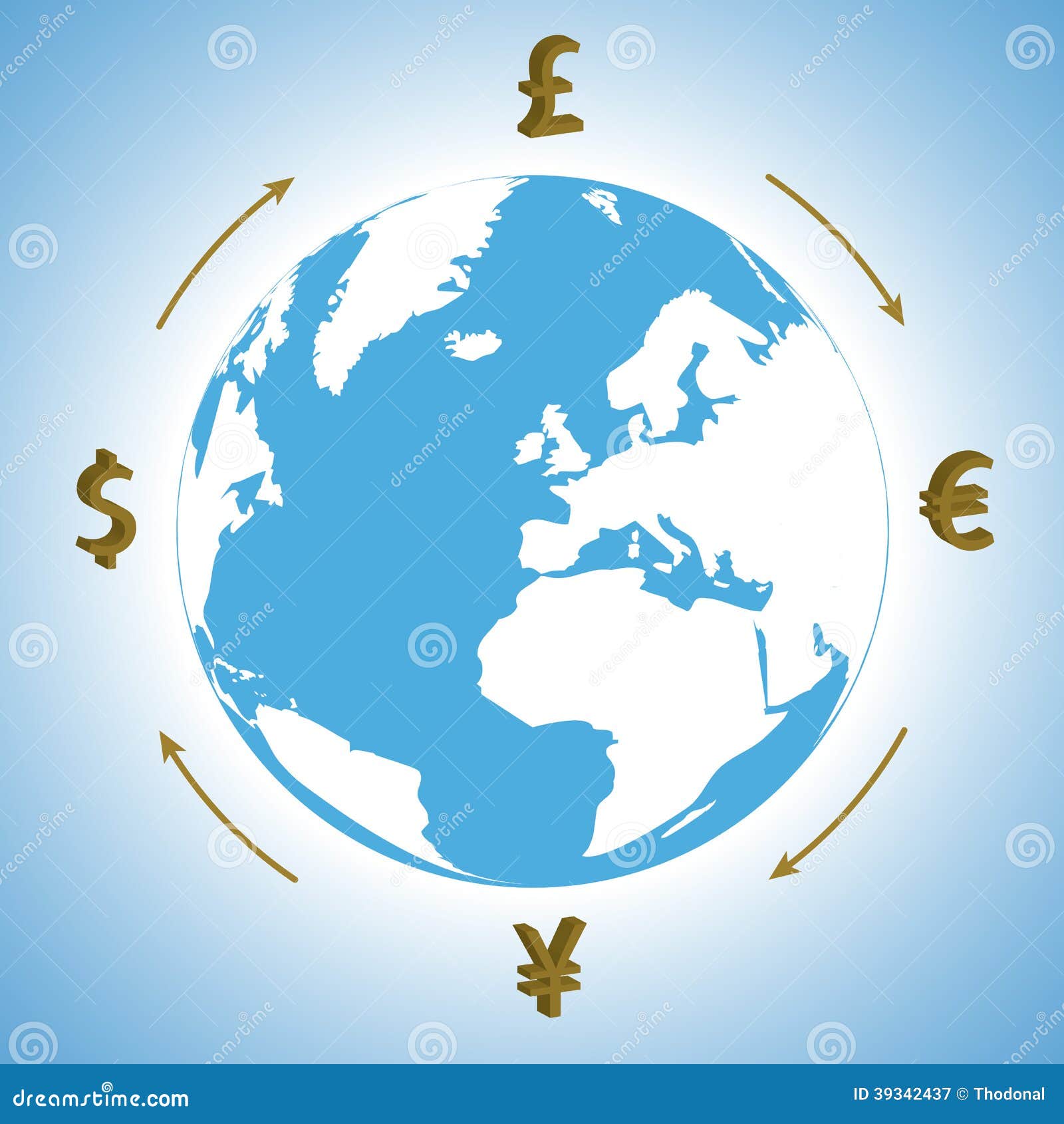 Money around the world stock illustration. Illustration of trading ...