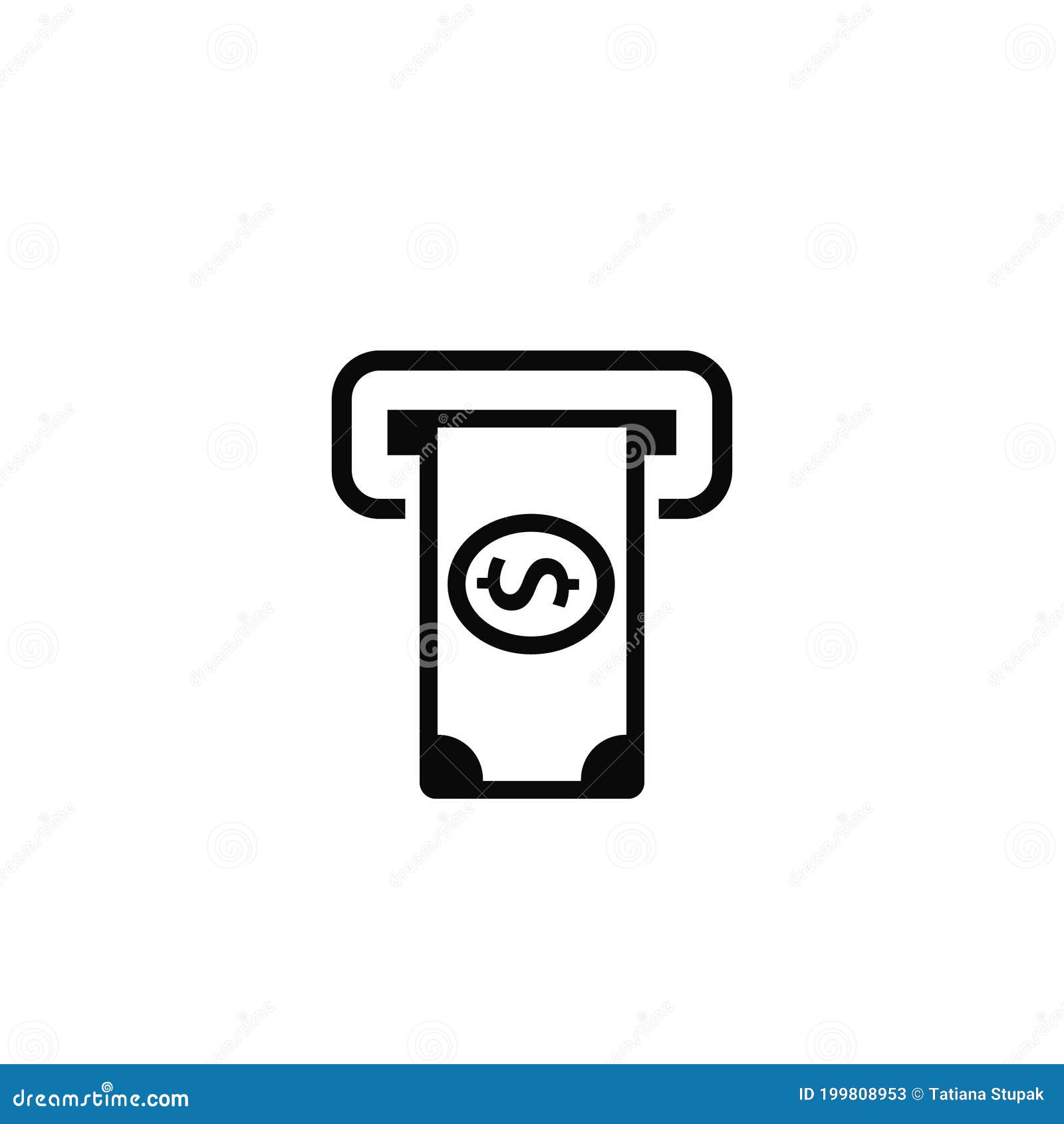Money ATM Icon. Issuing or Receiving Money from ATM Stock Vector ...